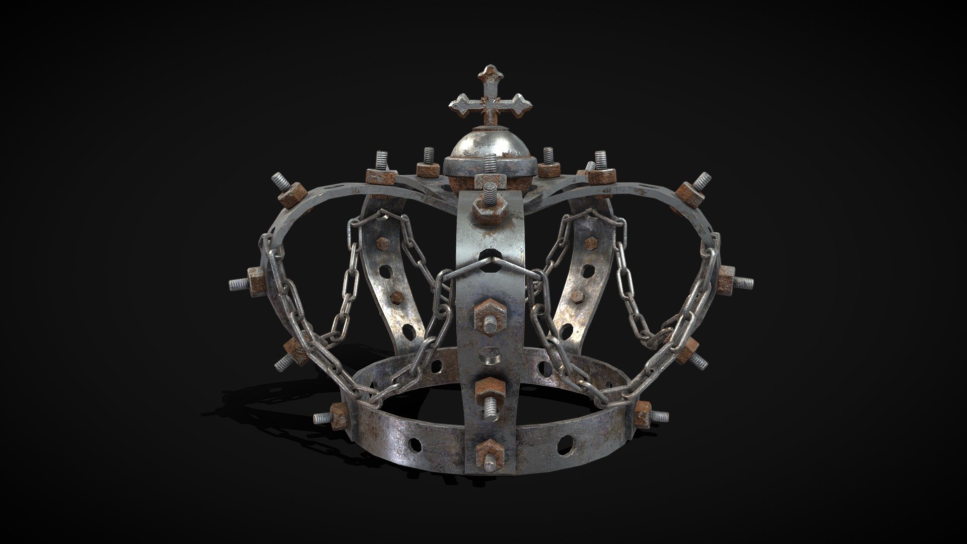 Vintage Medieval Iron Crown - Rusty Low Poly - 3D model by Karolina ...