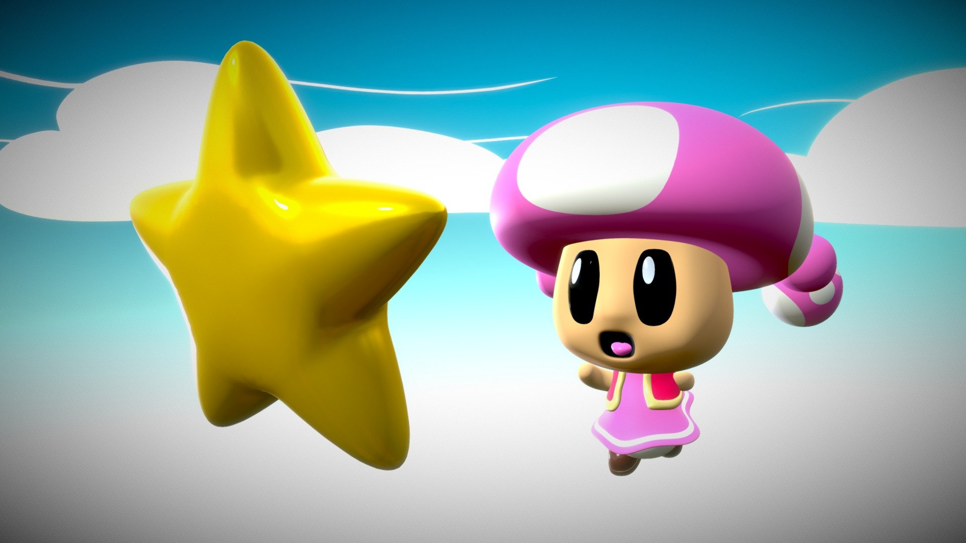 Chibi Toadette - 3D model by DevilBlackDeath [d6b3f41] - Sketchfab