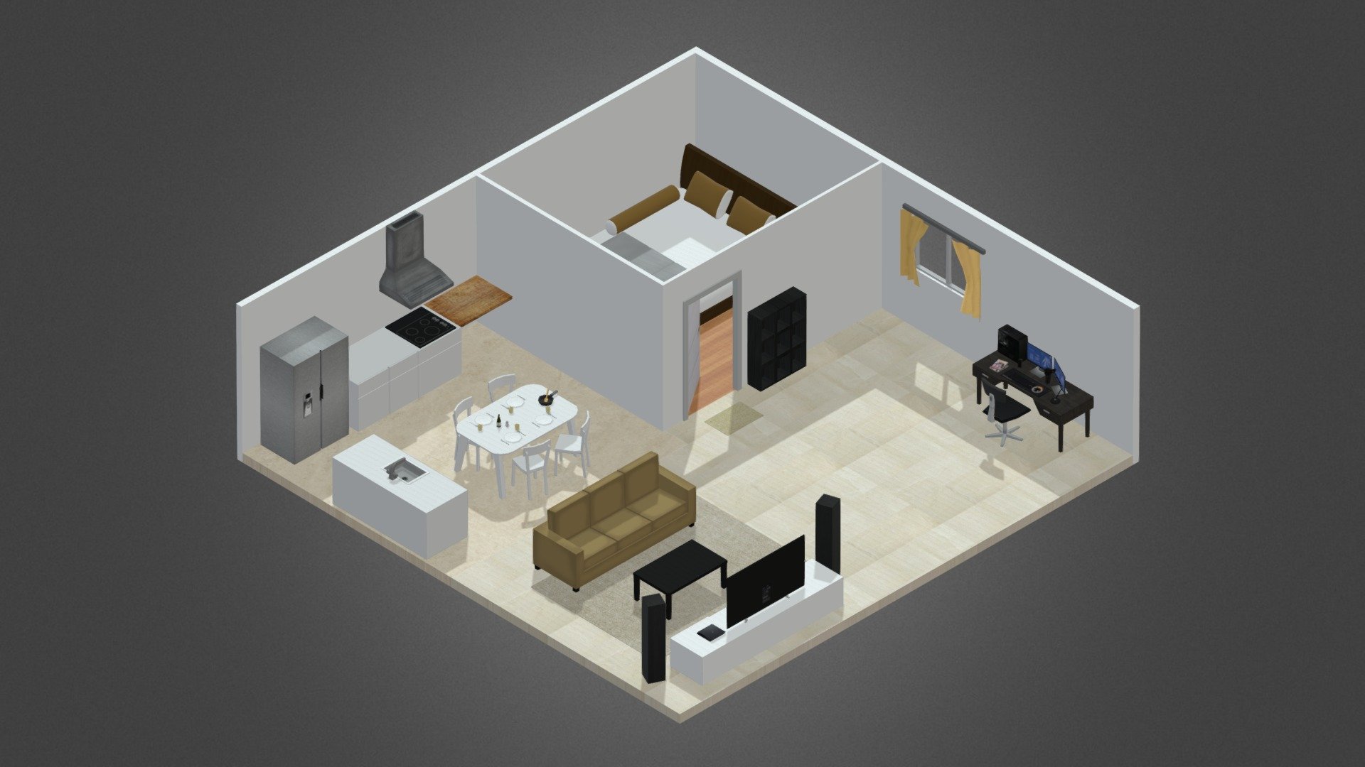 Modern Room Low Poly - 3D model by luigi_Mk02 (@luigi012) [d6b4589 ...