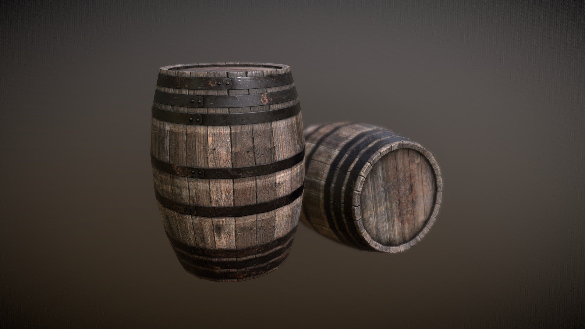Realistic barrel (Game ready) - 3D model by Mivinka (@Hirahiraa ...