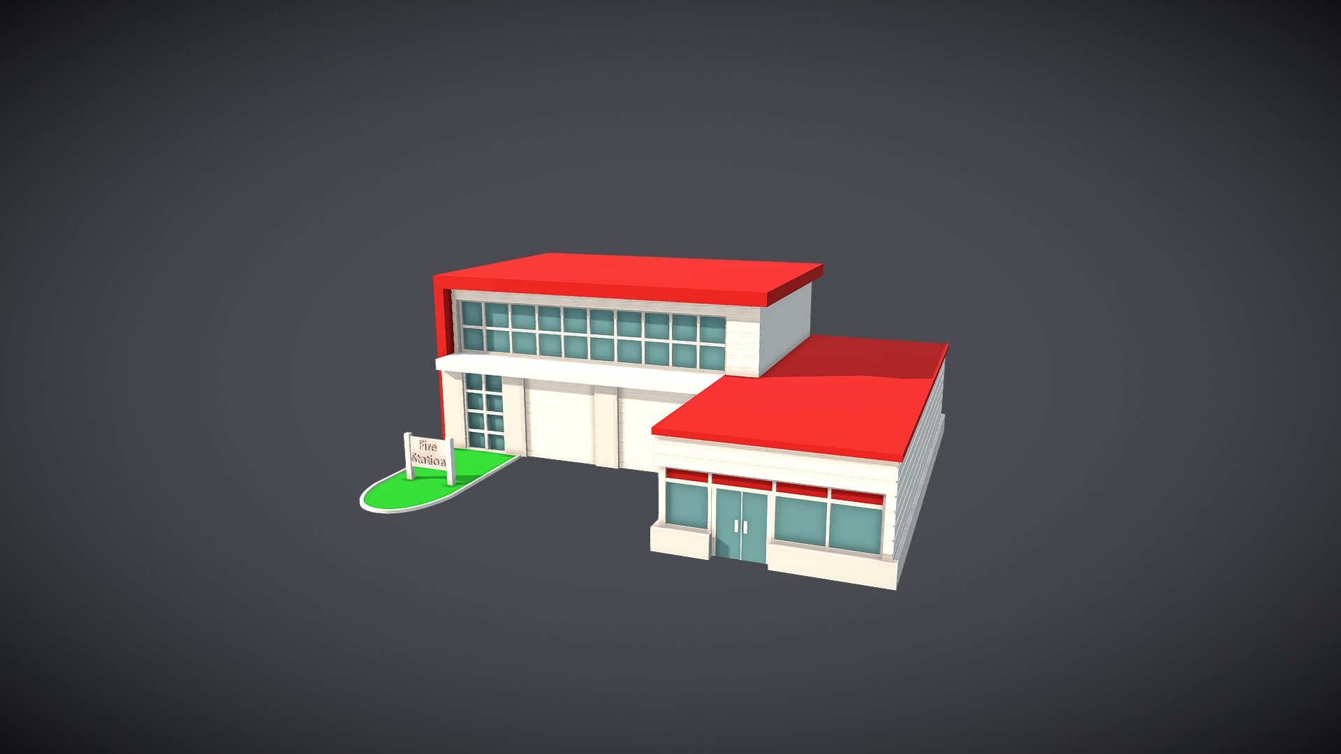 Low-Poly Fire Station - Buy Royalty Free 3D model by Incod ART 3D ...