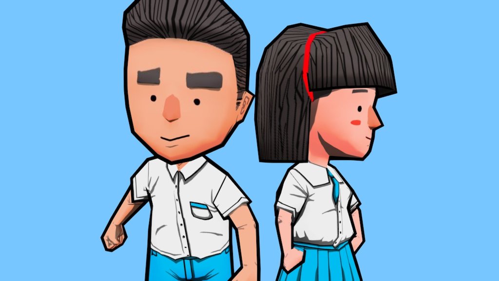 Students (low res, low poly) - 3D model by Jeff de Guzman (@reyknow) [d6c0fdf] - Sketchfab