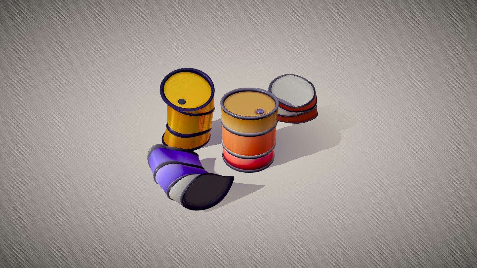 Classic Oil Barrels (Wrecked options) - Download Free 3D model by ...