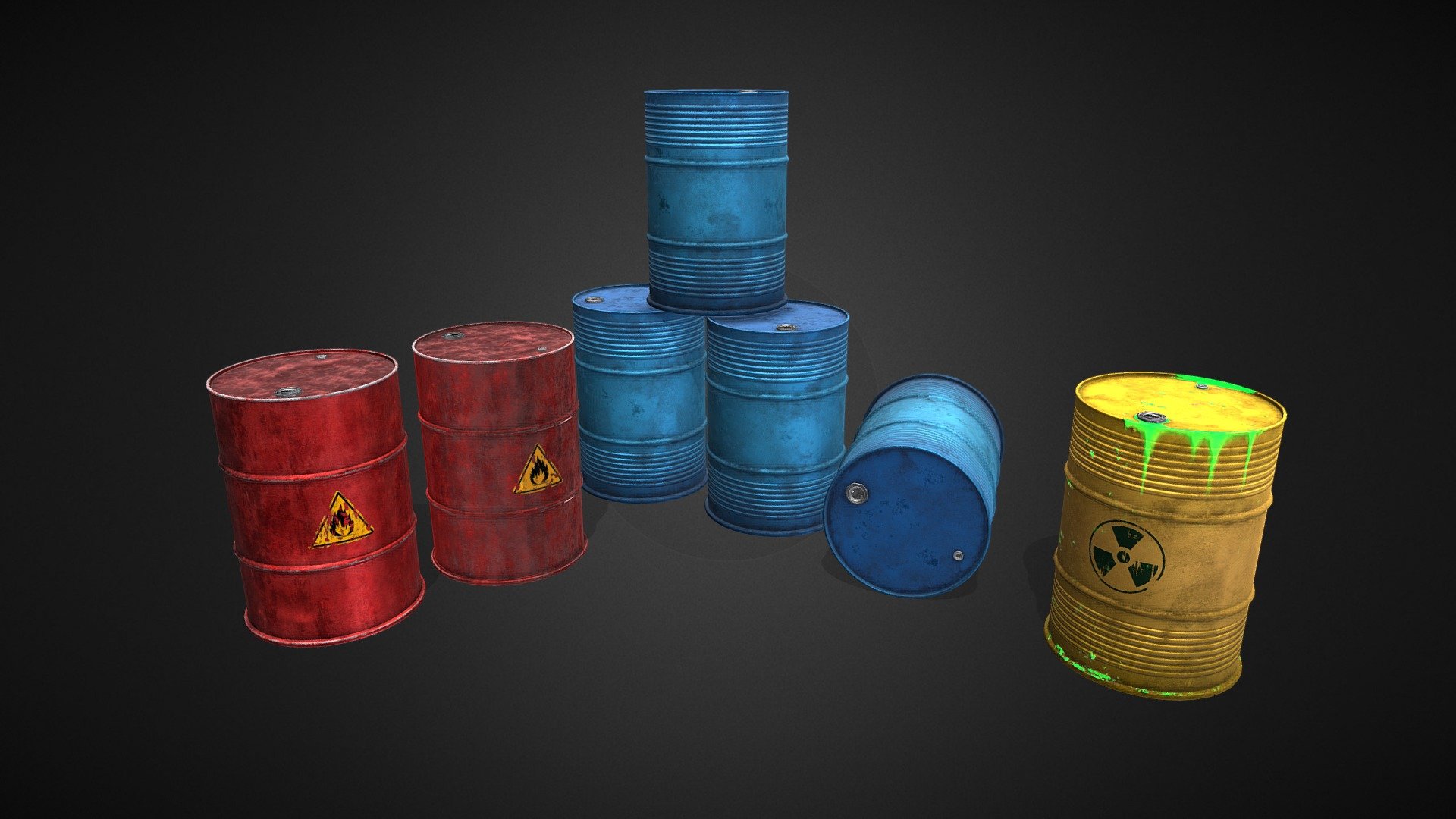 Oil Barrels - 3D model by PixelSmith3D [d6c3269] - Sketchfab