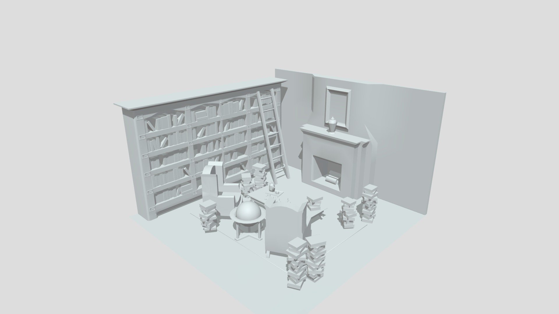Library Scene - 3D model by charlie.blue [d6cb842] - Sketchfab
