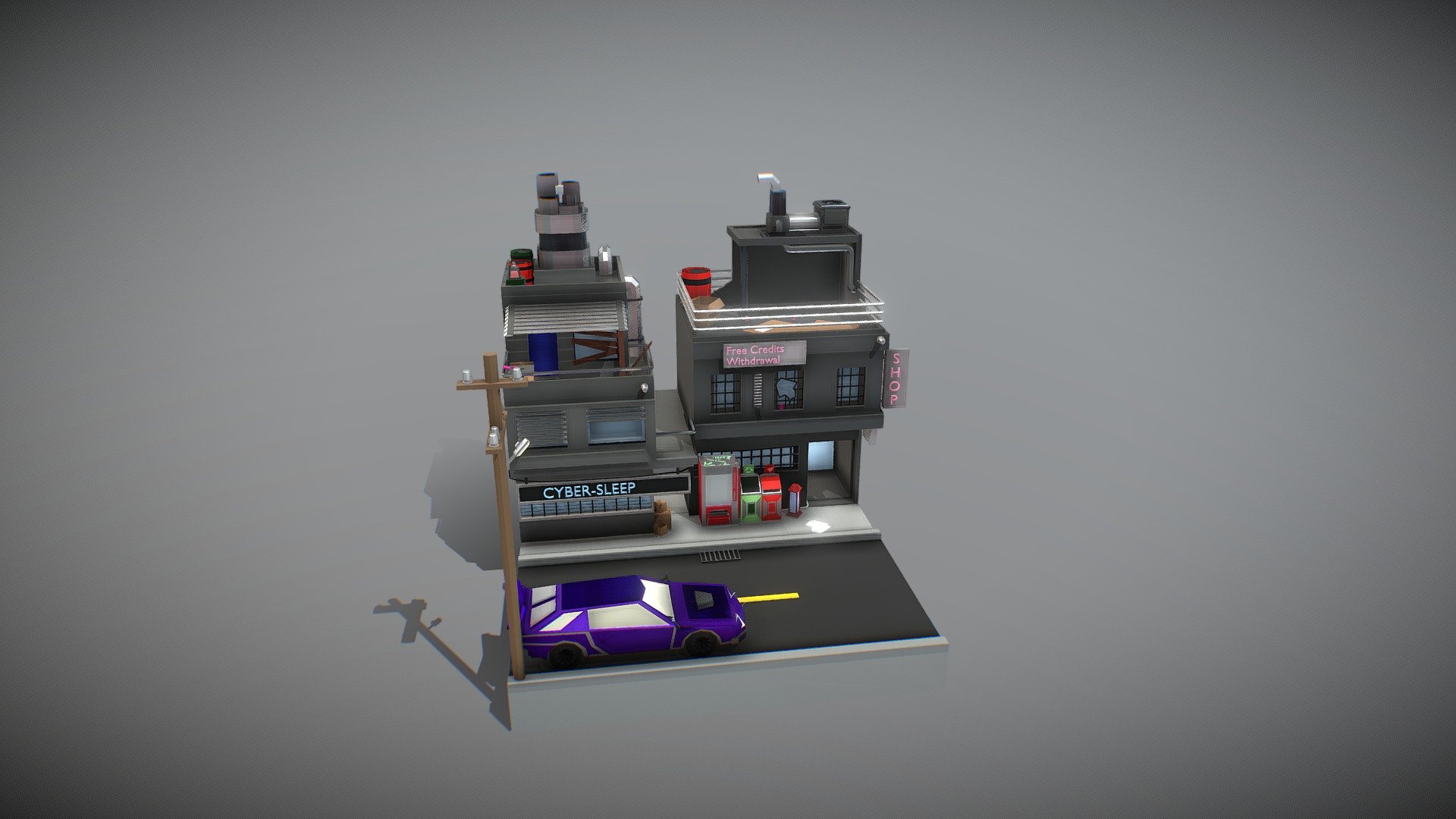 Cyber-City - 3D model by OFLODA [d6d515a] - Sketchfab