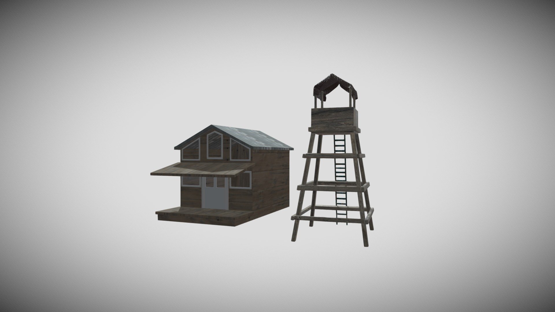 Zombie Base and watchtower - Download Free 3D model by A9908244 ...