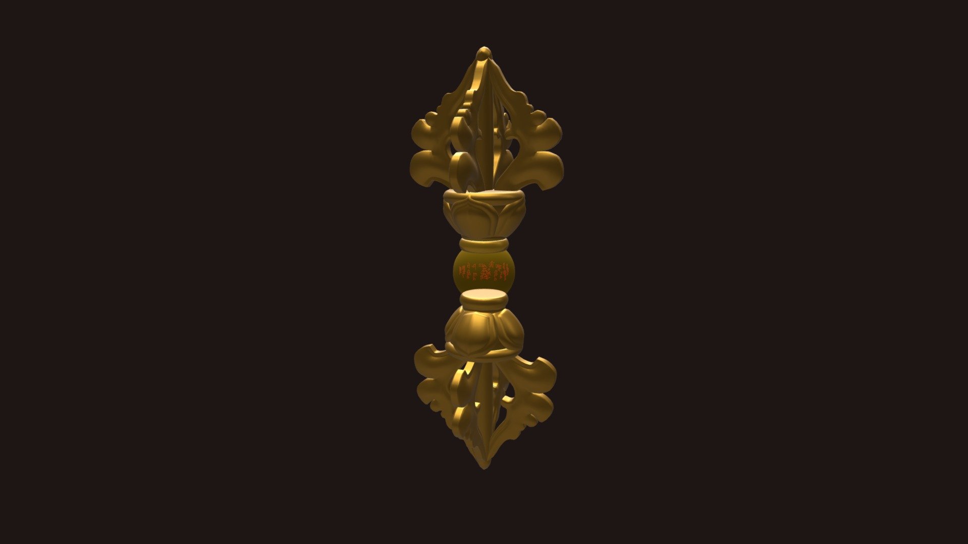 Krodhikali Mantra Inside Vajra - 3D model by Nalanda Translation ...