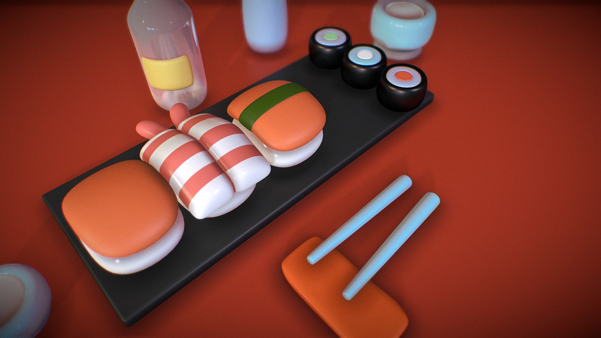 Sushi - Download Free 3D model by Ekbercg (@akbarjan.a) [d6f2a5f ...