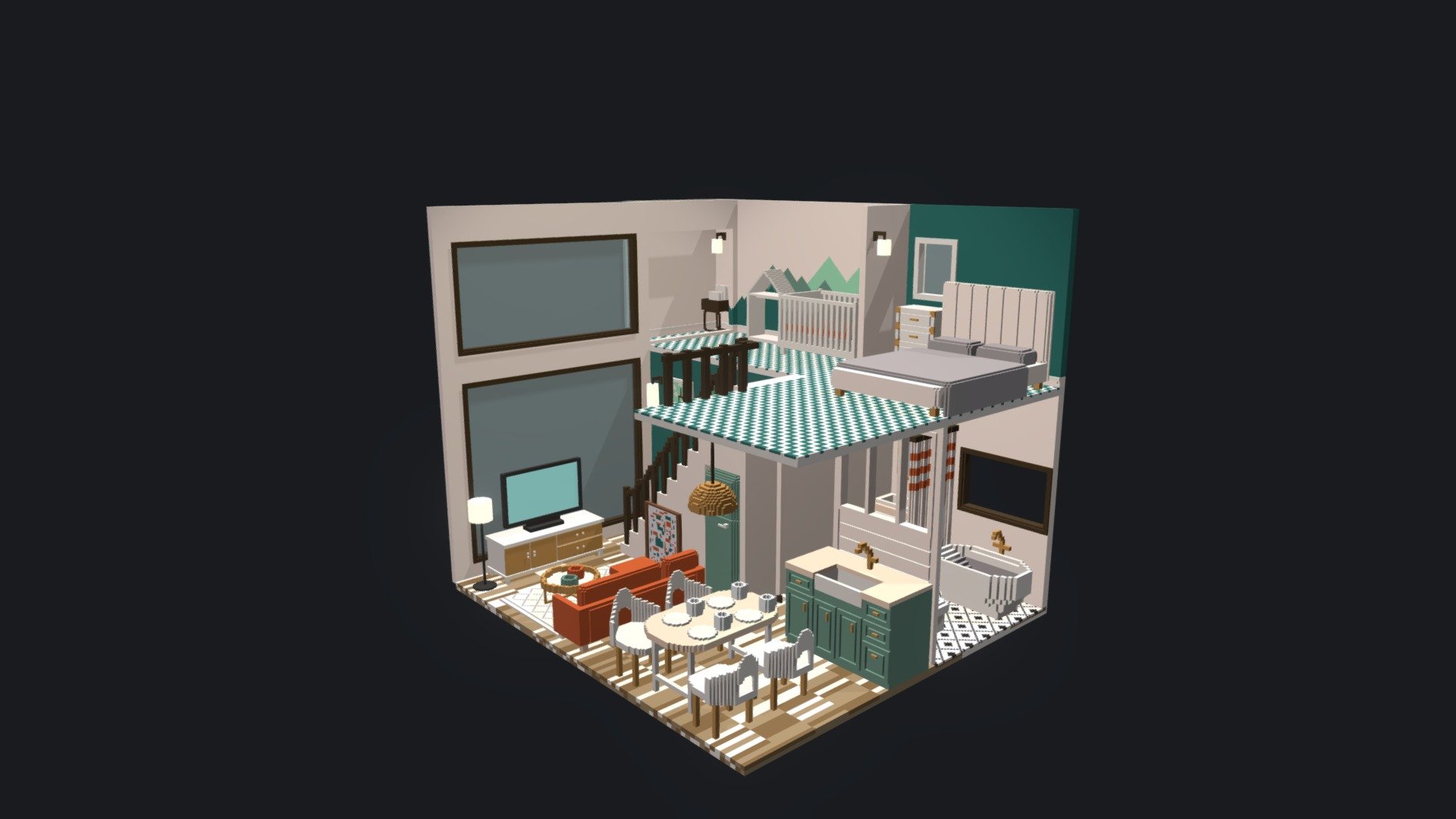 toy house - 3D model by DieuNguyen [d7015c1] - Sketchfab