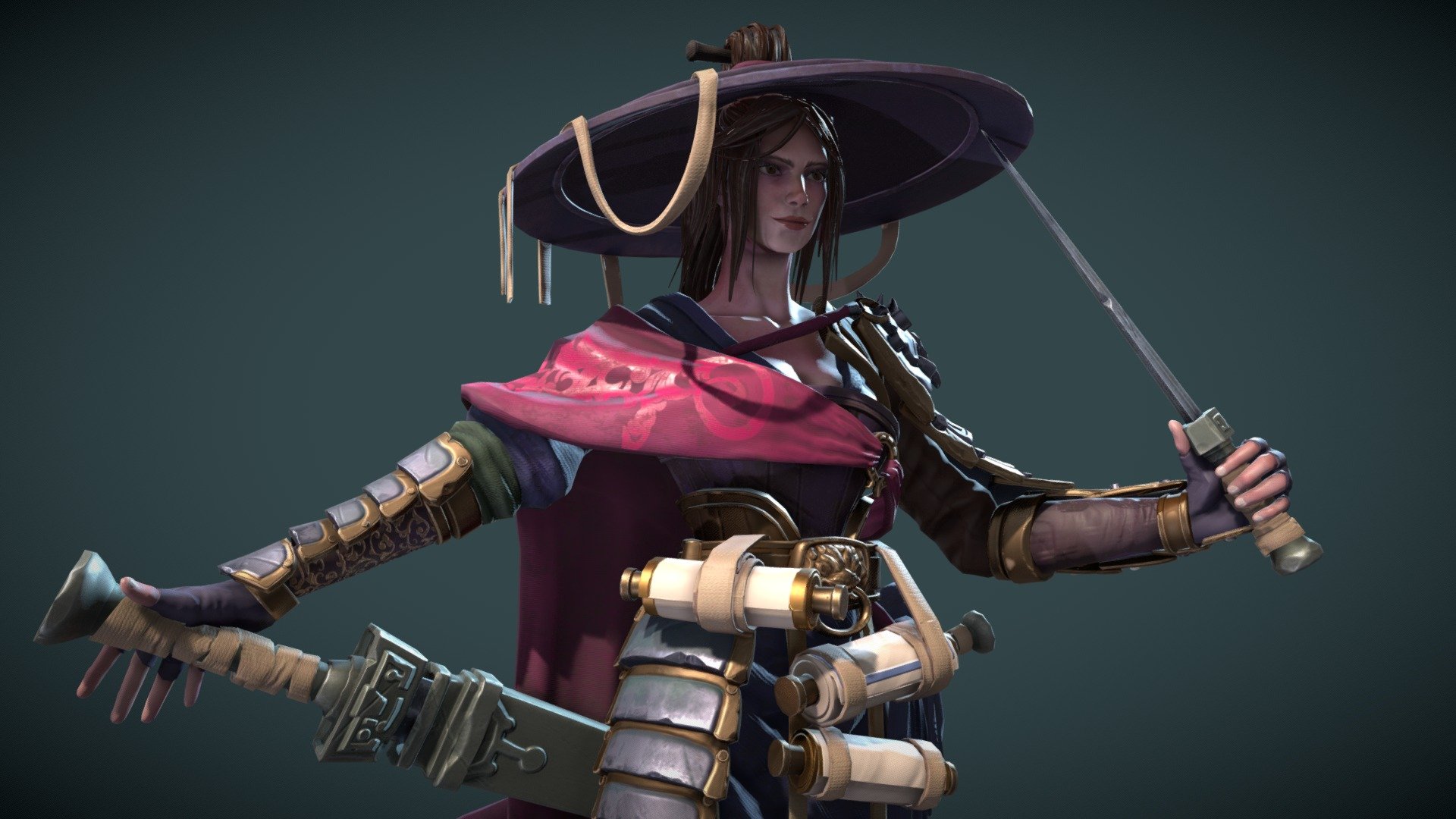Swordswoman Headhunter || Game Ready Character - 3D model by Dennis ...