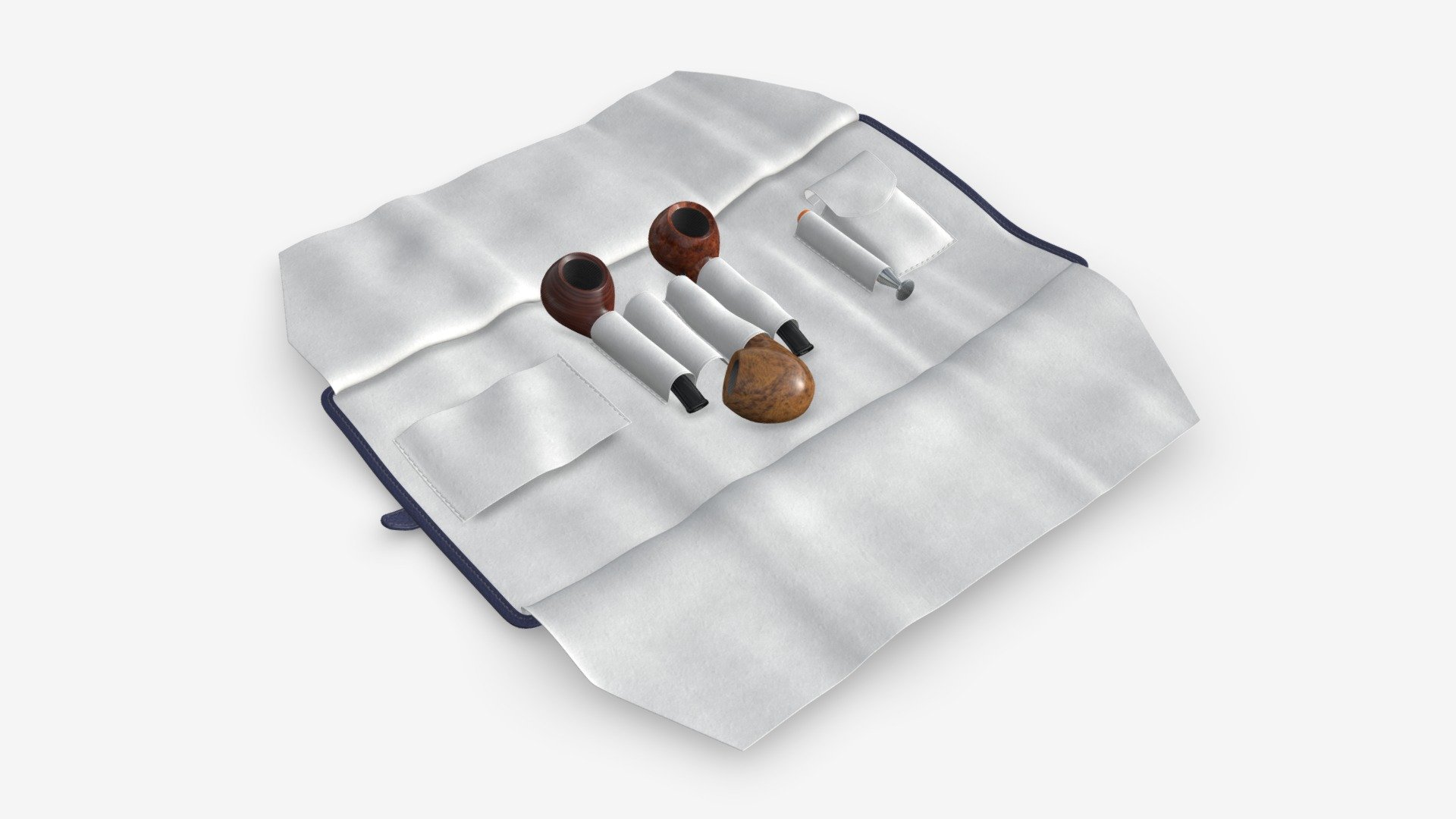 Smoking Pipe Travel Bag Leather Unfolded - Buy Royalty Free 3D model by ...