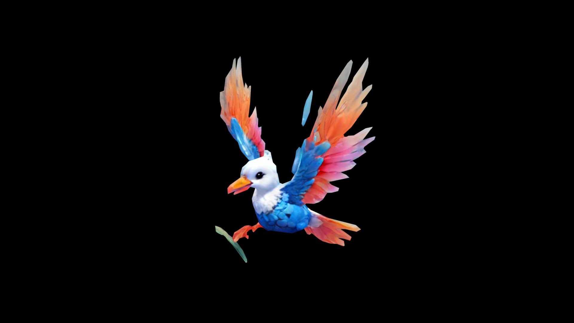 "Electric Blue Avian Elegance" Bird Azure Beak F - Download Free 3D ...
