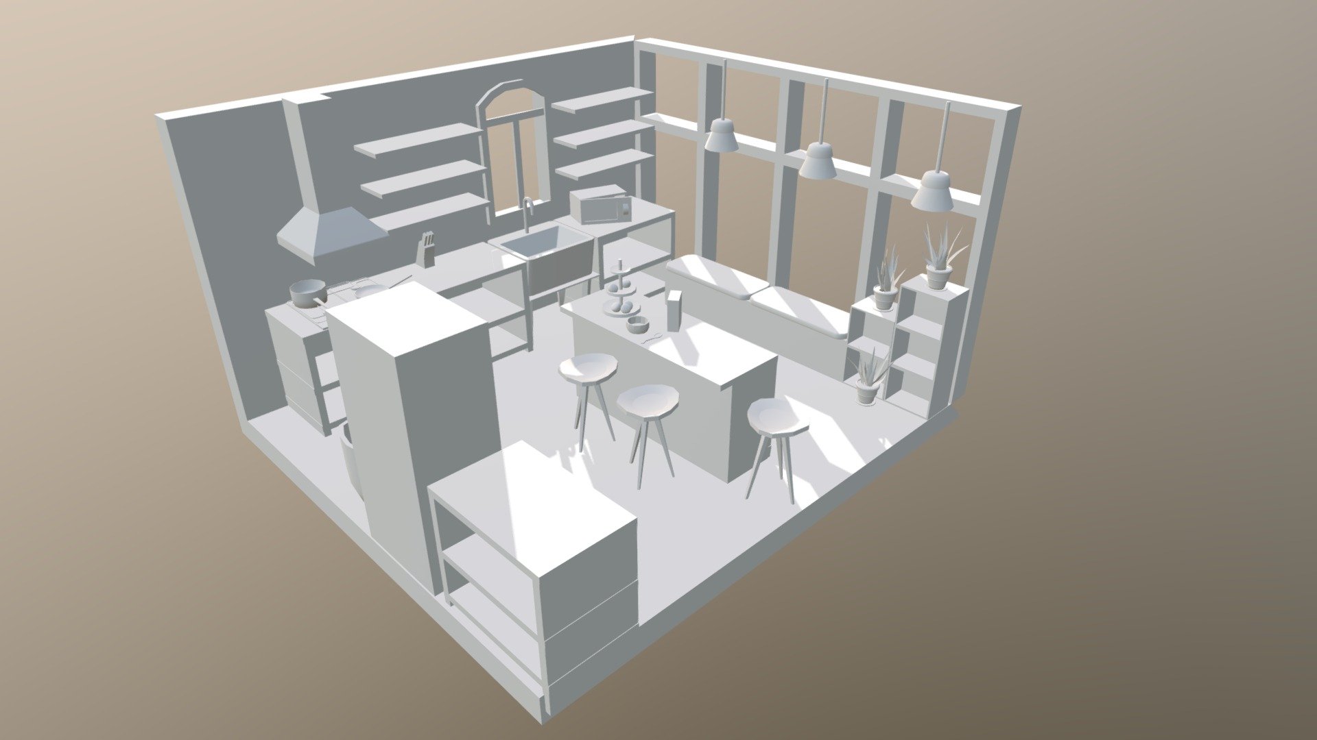Kitchen Draft - 3D model by noel_leon [d720c6d] - Sketchfab