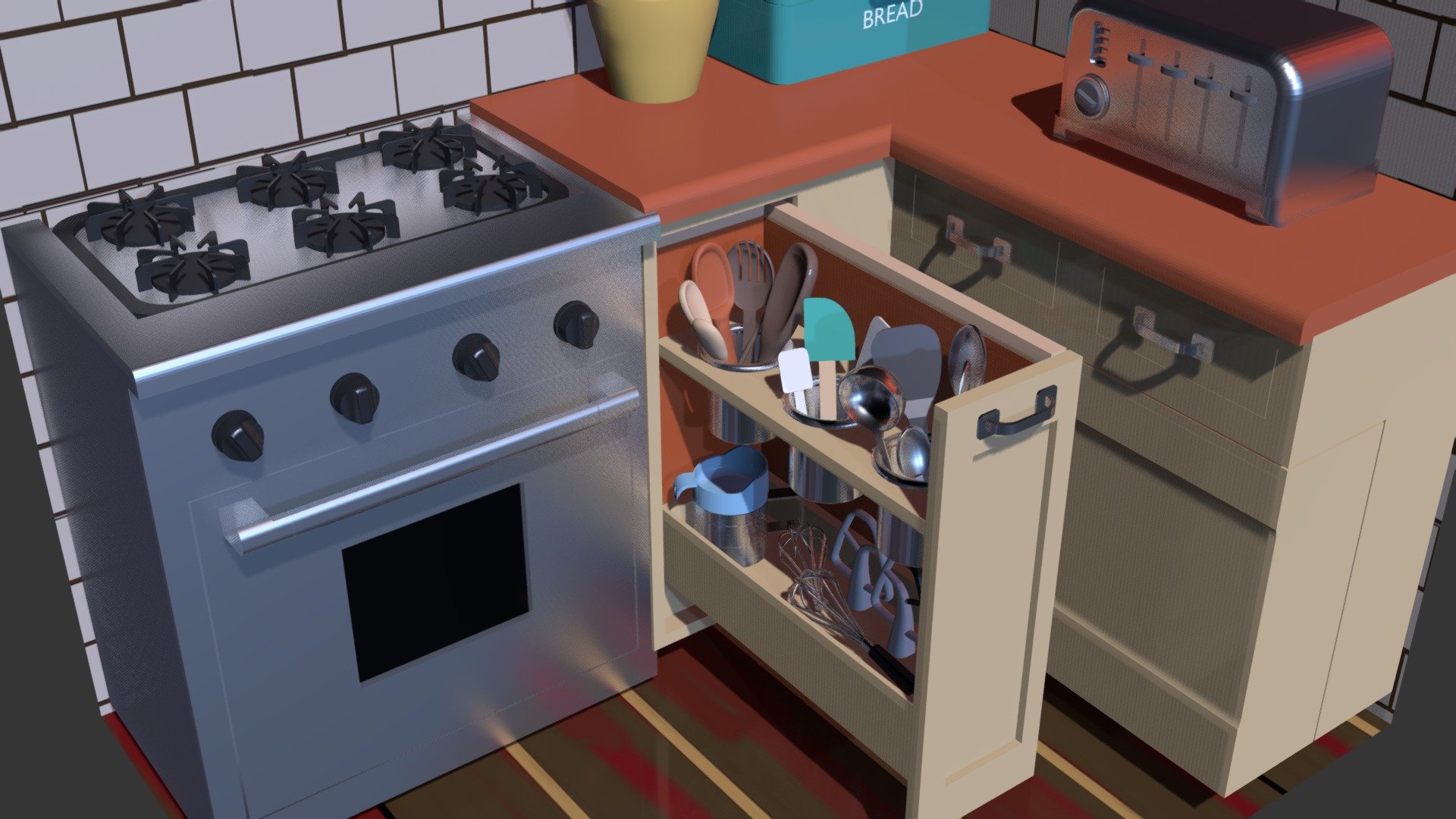 Kitchen Drawer - 3D model by Fuad Quaderi (@se7en_ke7in) [d7230d5 ...
