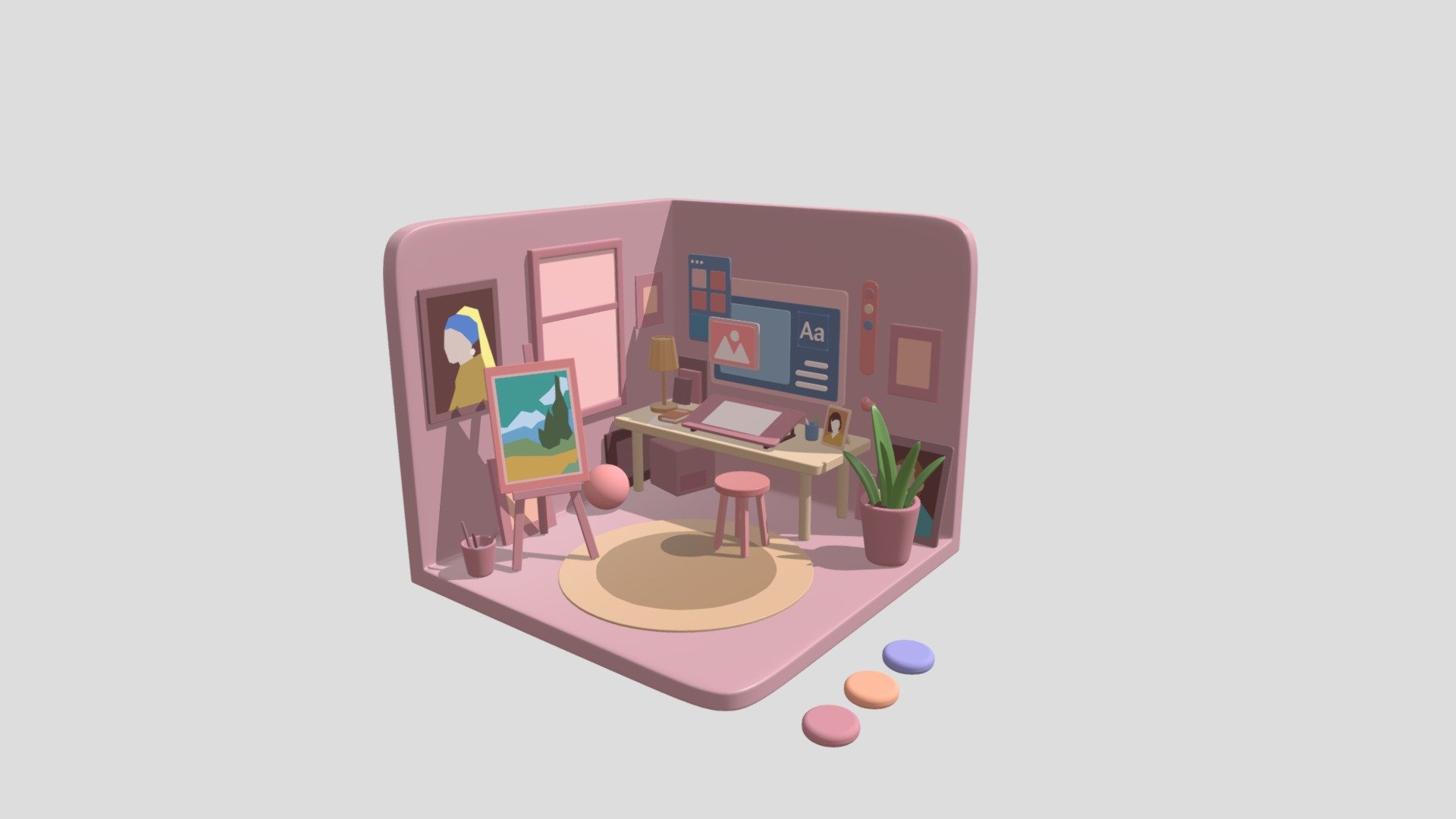 mini_room_art - 3D model by redbeanlatte11 [d725d8e] - Sketchfab