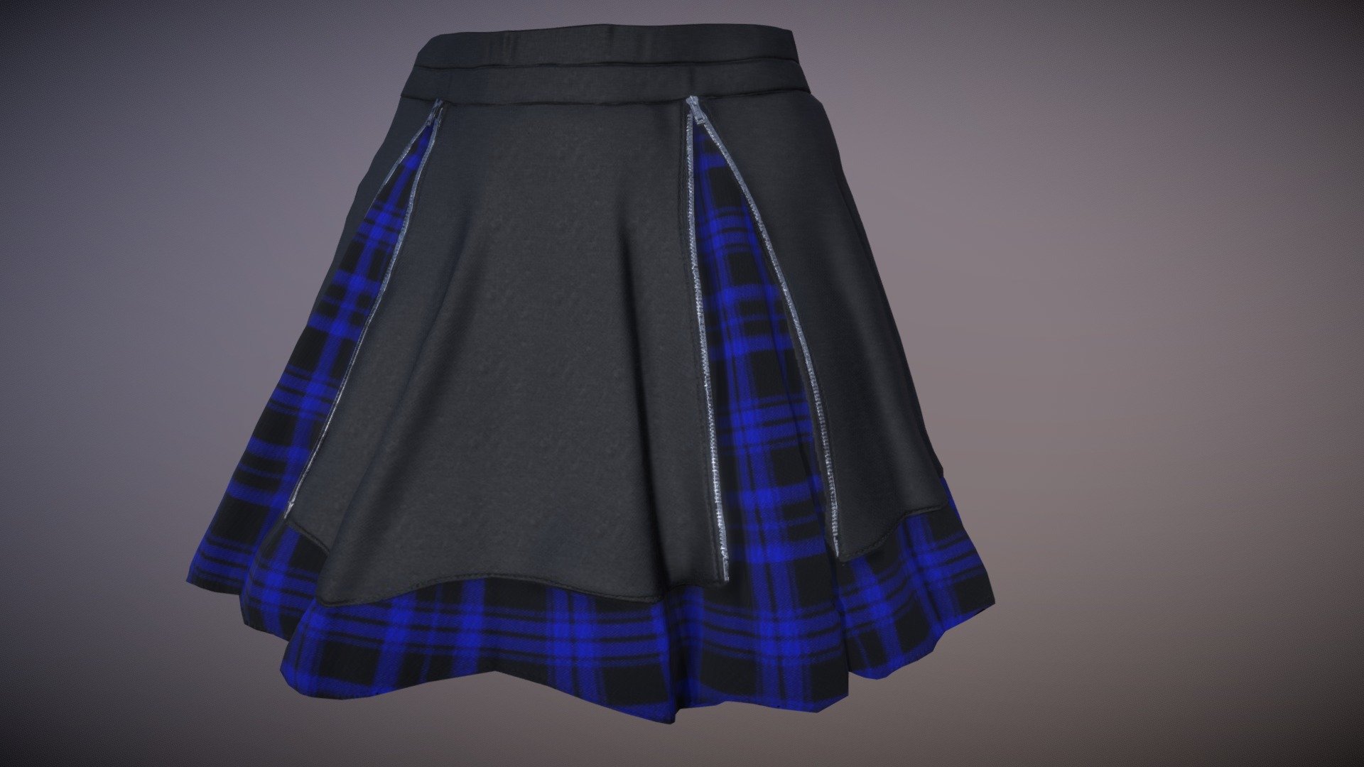 Plaid Colorblock Skirt - 3D model by Alexandra Williams ...