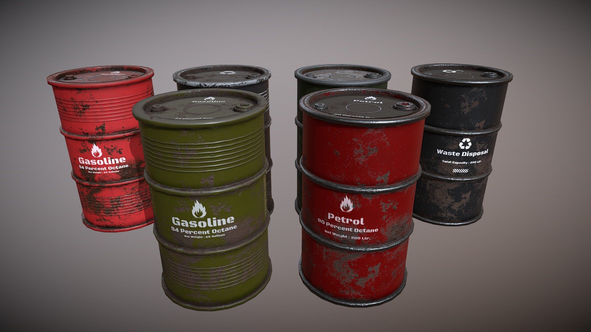 3D Military Fuel Drum - Low Poly - Game Ready - Buy Royalty Free 3D ...
