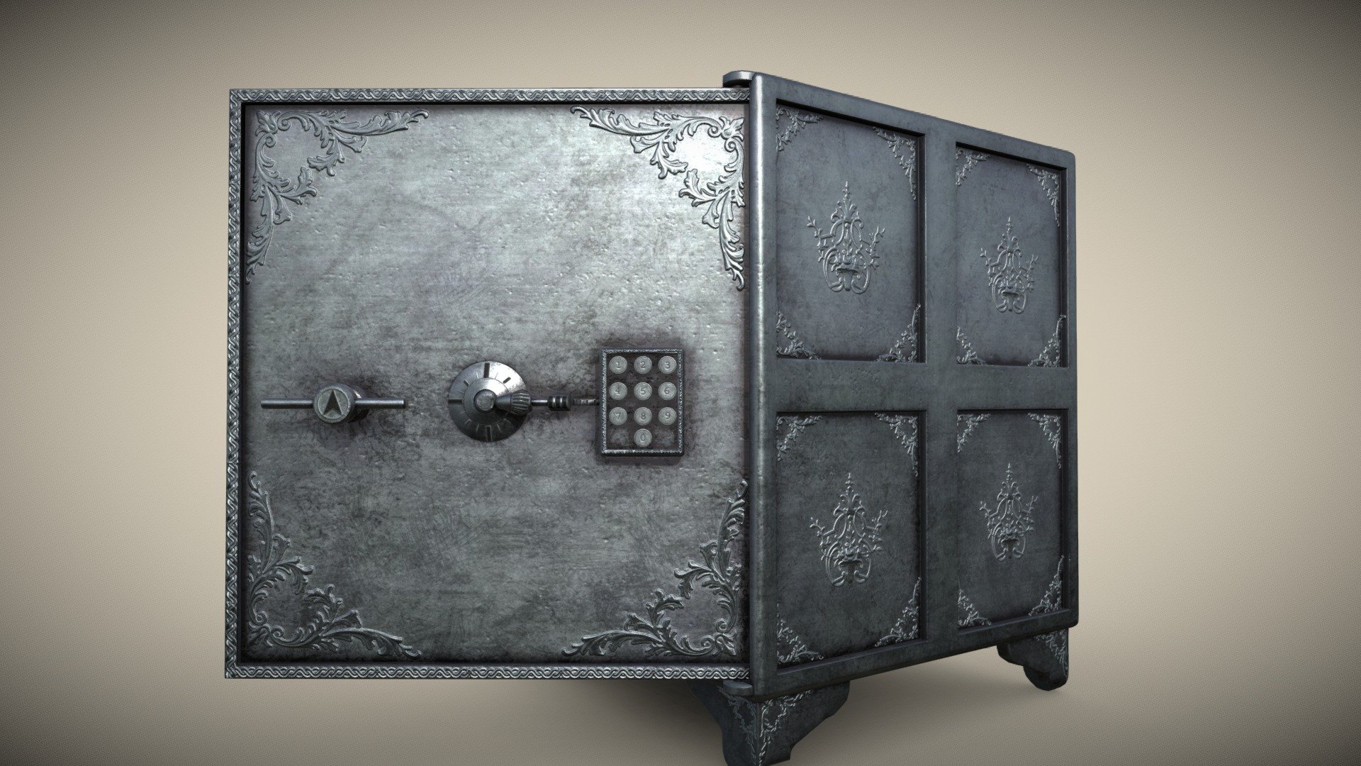 Vintage metal safe PBR game ready Low-poly 3D mo - Buy Royalty Free 3D ...