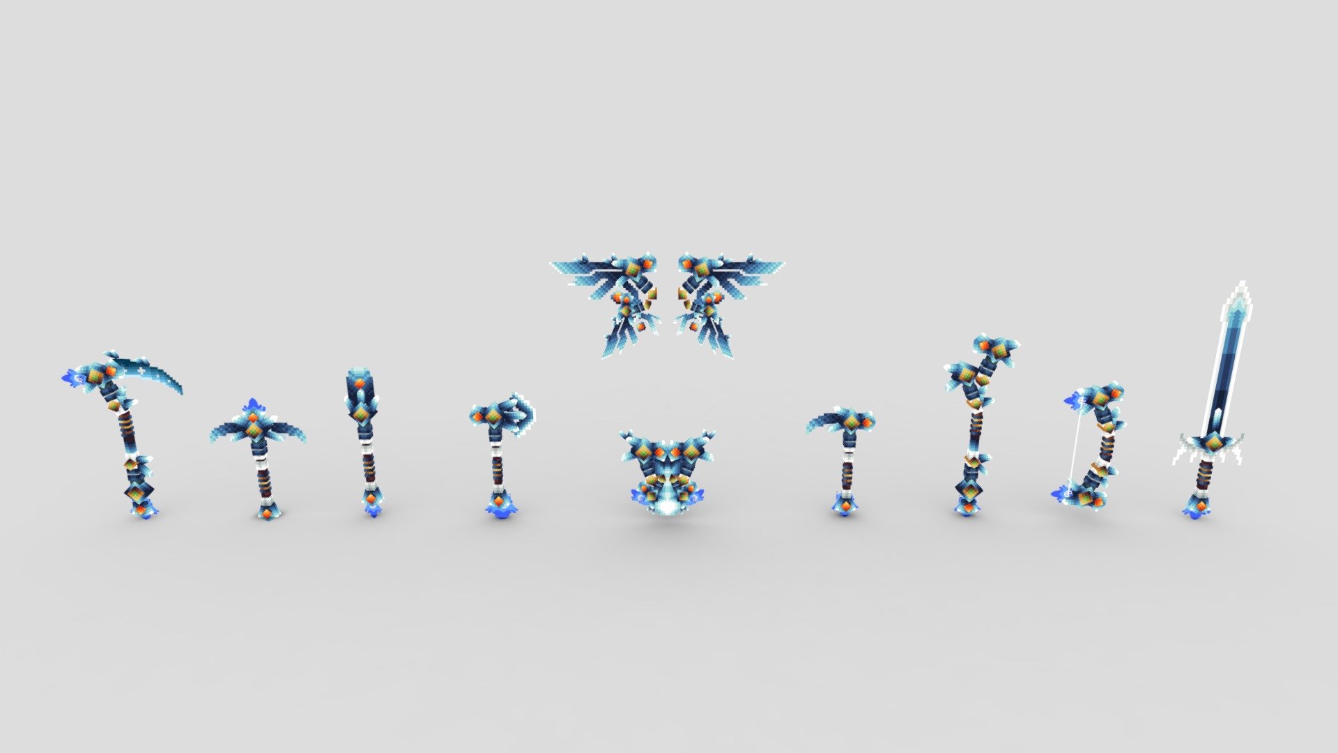 Frozen Weapon Animated Set - Buy Royalty Free 3D model by EliteCreatures [d73280a] - Sketchfab Store