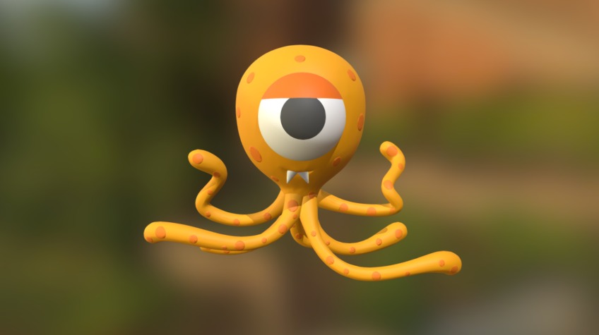 Monsters I - Orange Octopus - 3D model by Tees And Such (@teesandsuch ...