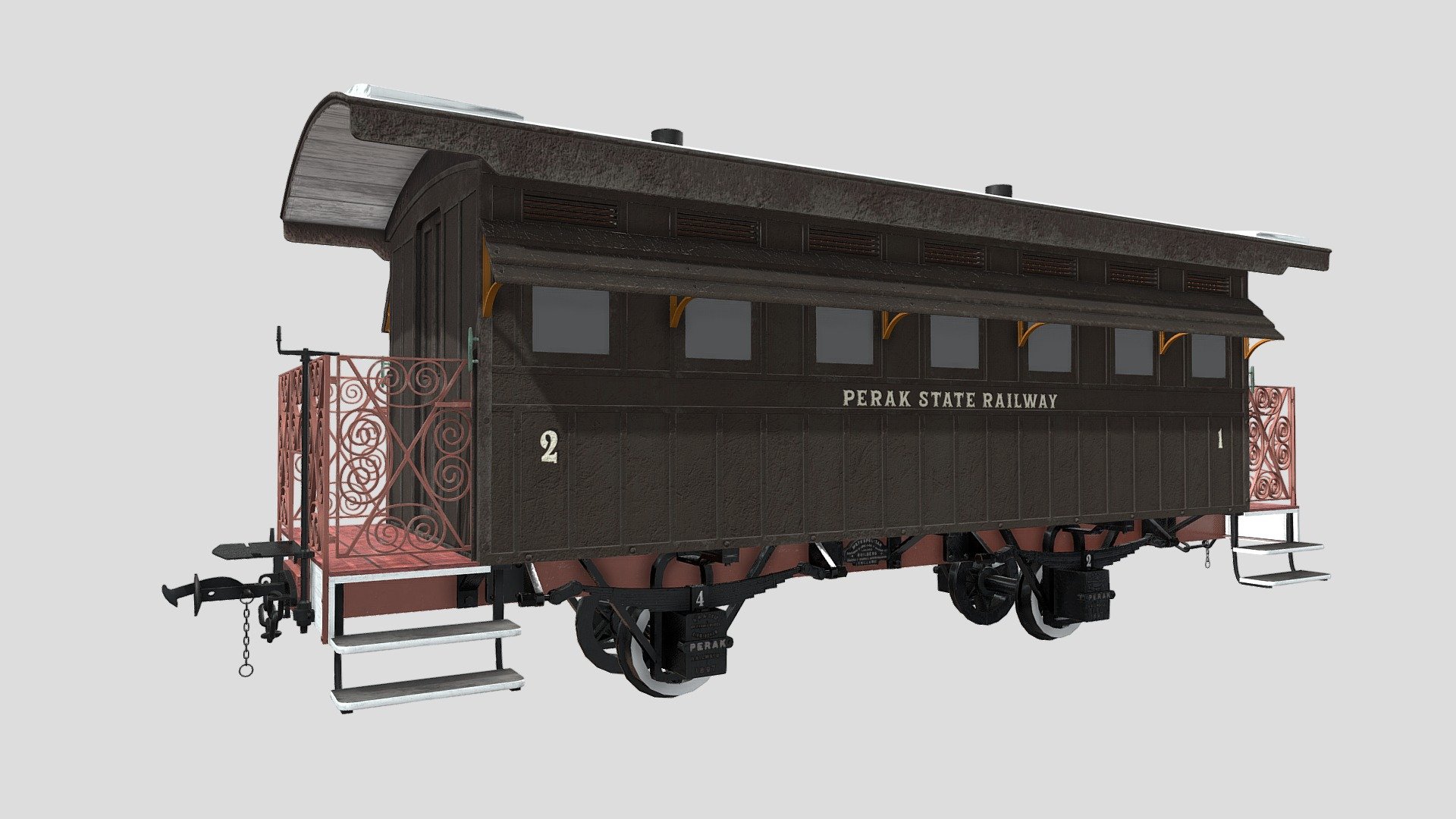 Perak State Railway coach - 3D model by DreamEDGE [d74303a] - Sketchfab