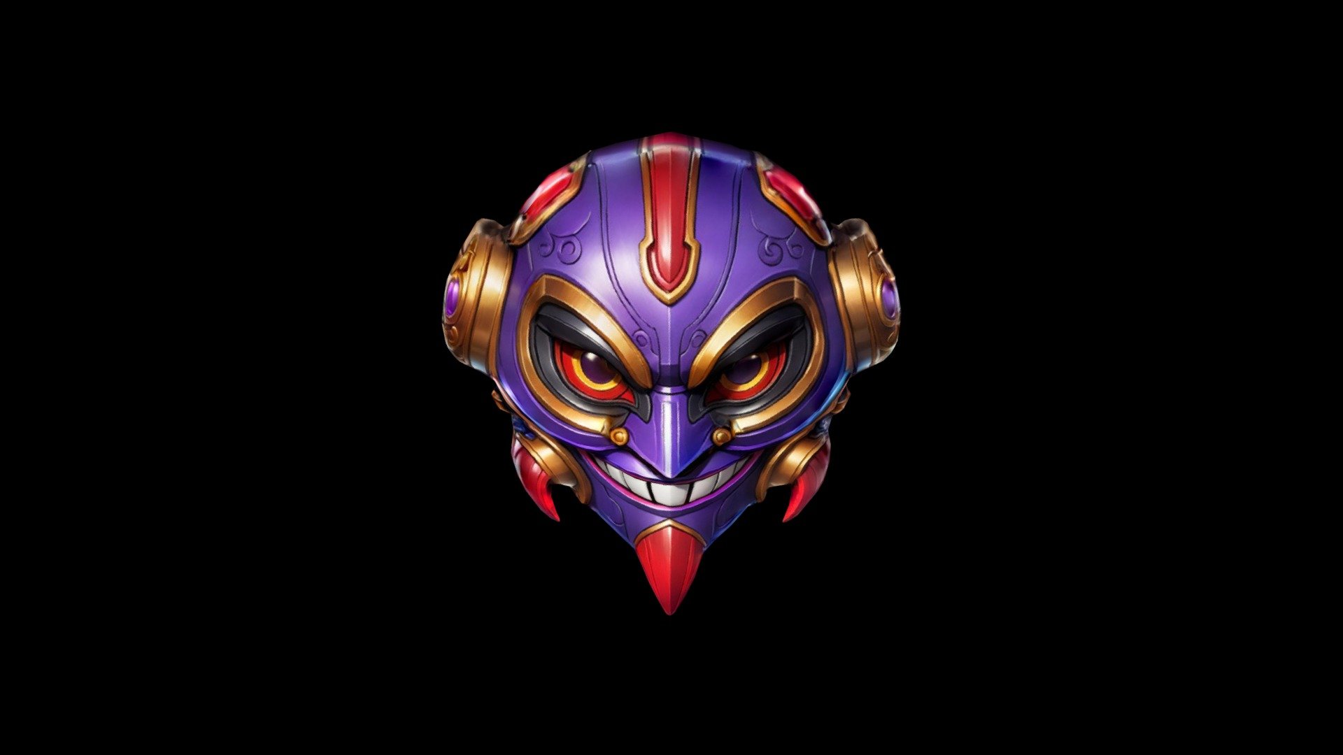 A digital illustration of a purple and red demon - Download Free 3D ...