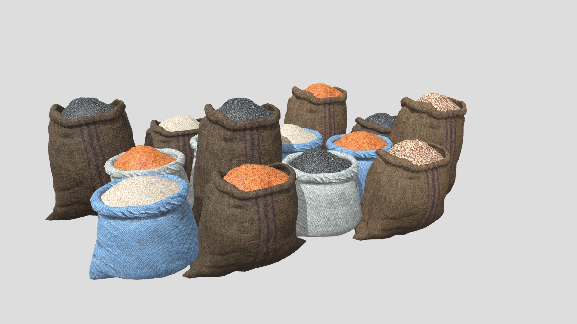 BAGS WITH SEEDS - 3D model by IACG [d7489ad] - Sketchfab
