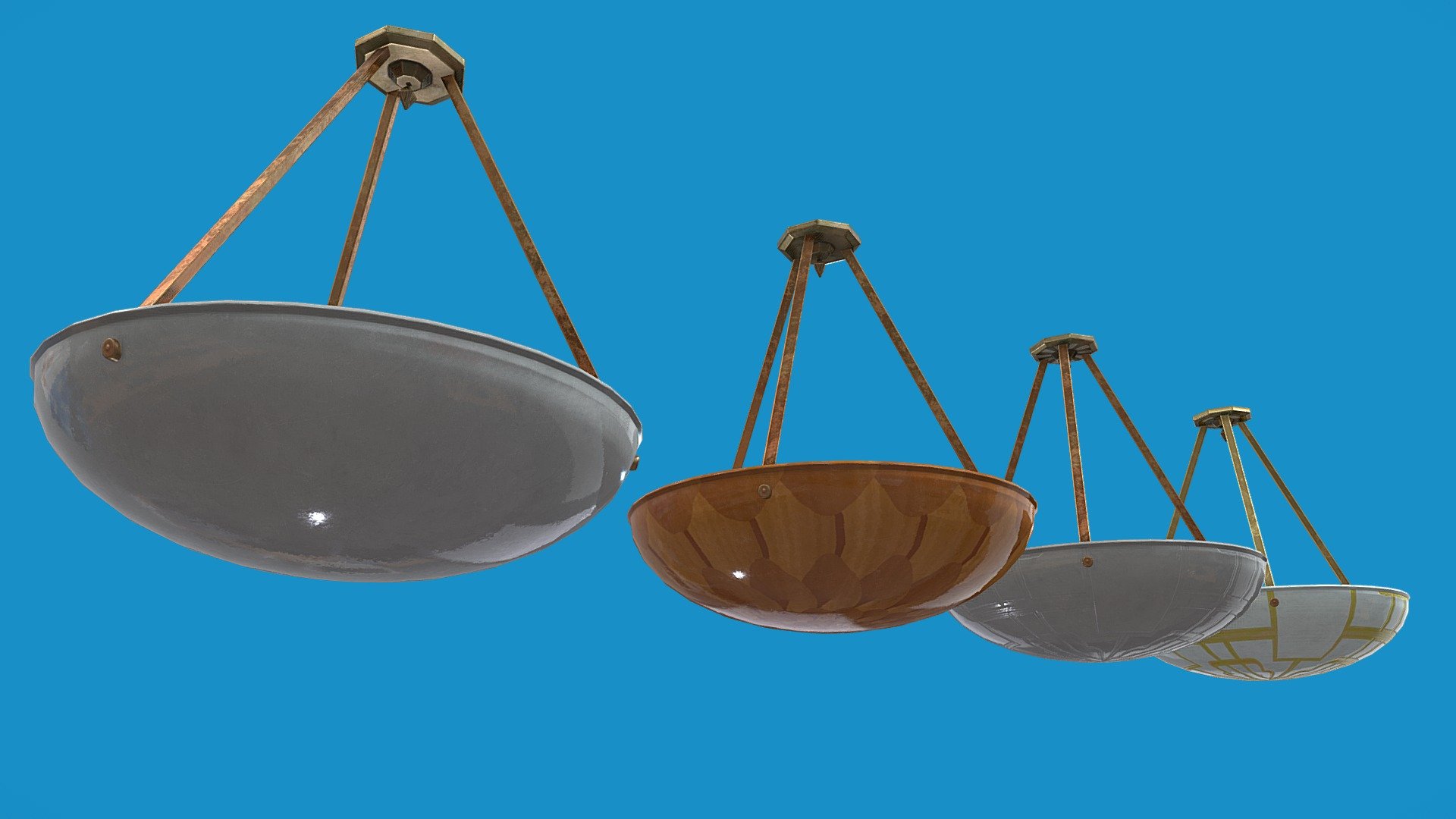 1920s Ceiling Pendant Lamps Type A - Download Free 3D model by Mad ...