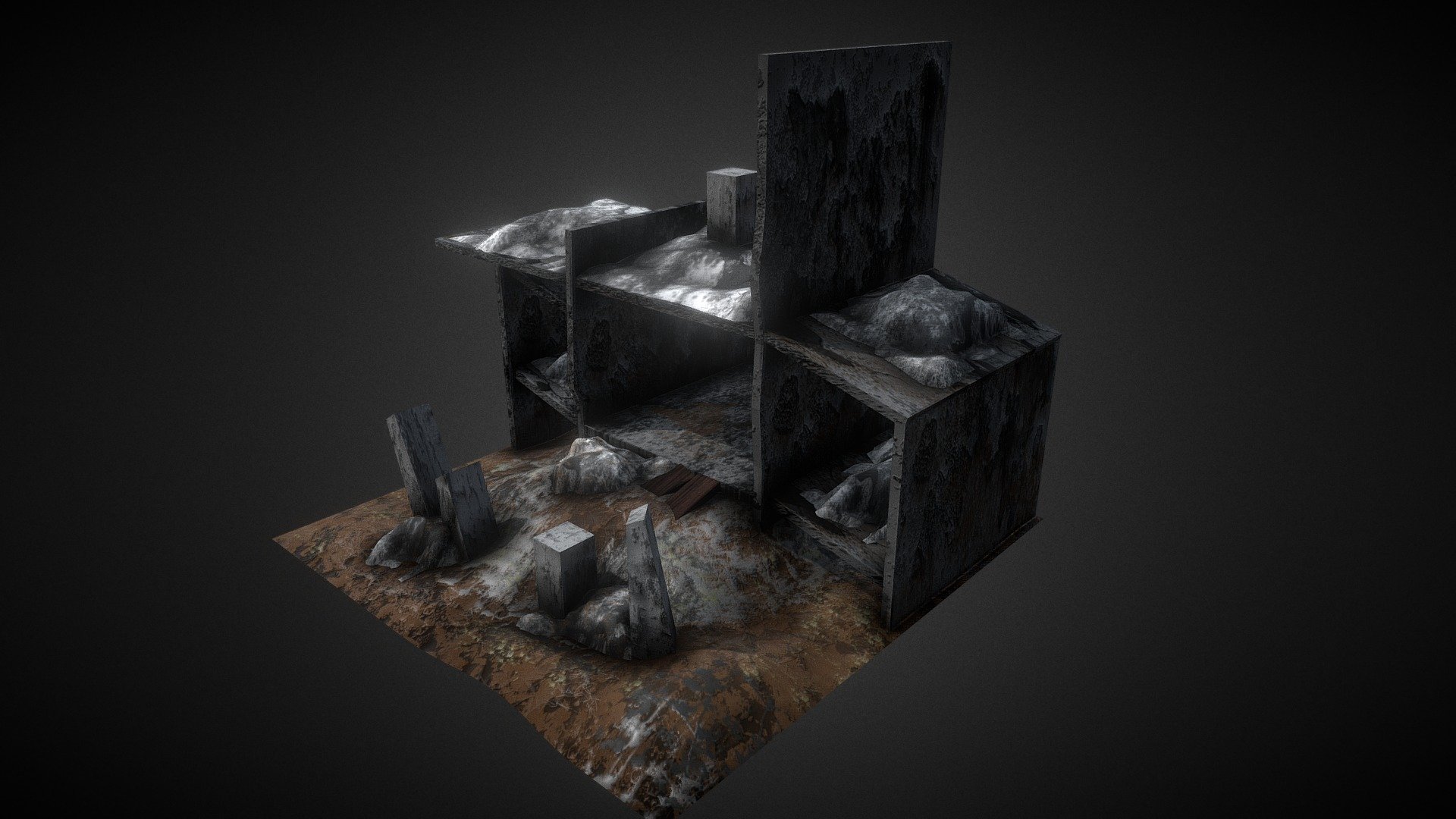 Destroyed Building shell - Download Free 3D model by FWTeastwood ...