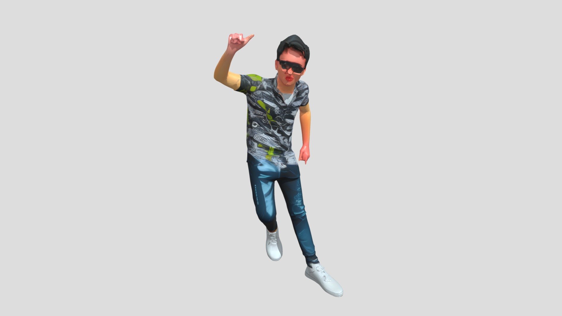 man posing with one arm raised - 3D model by hj3075721 [d74ac11 ...