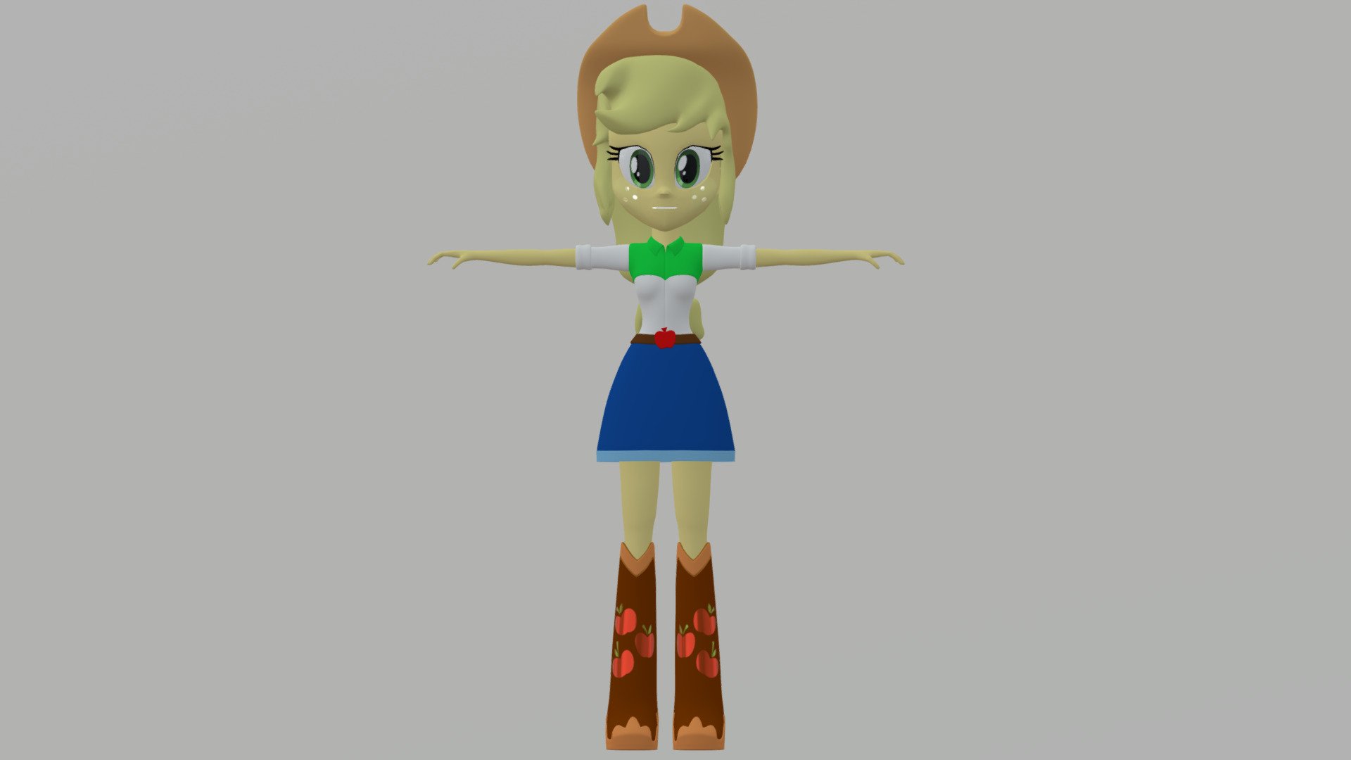 EQG Applejack 1_0 - 3D model by payton zilla burning 2345jaramillo 04 ...