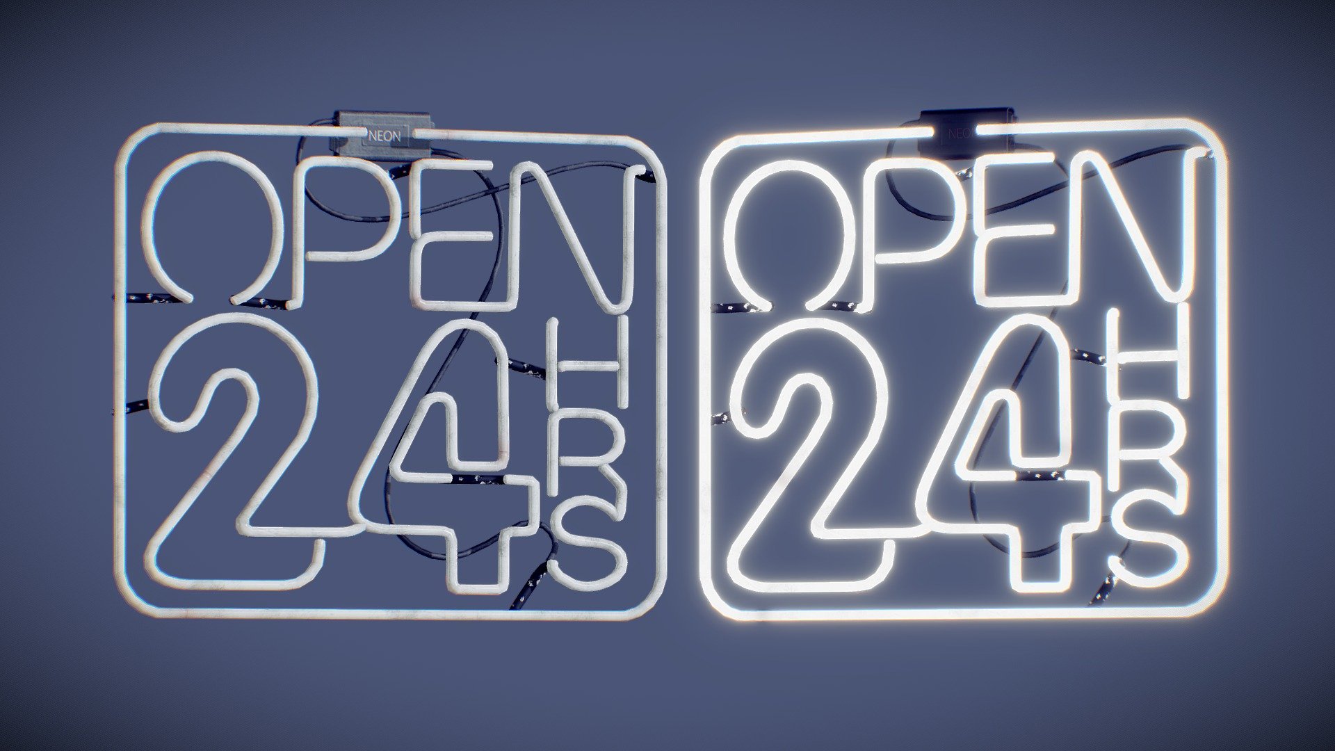 Game Ready Japanese Sign Neon 24H - 3D model by Alex Bes (@alexbescg ...
