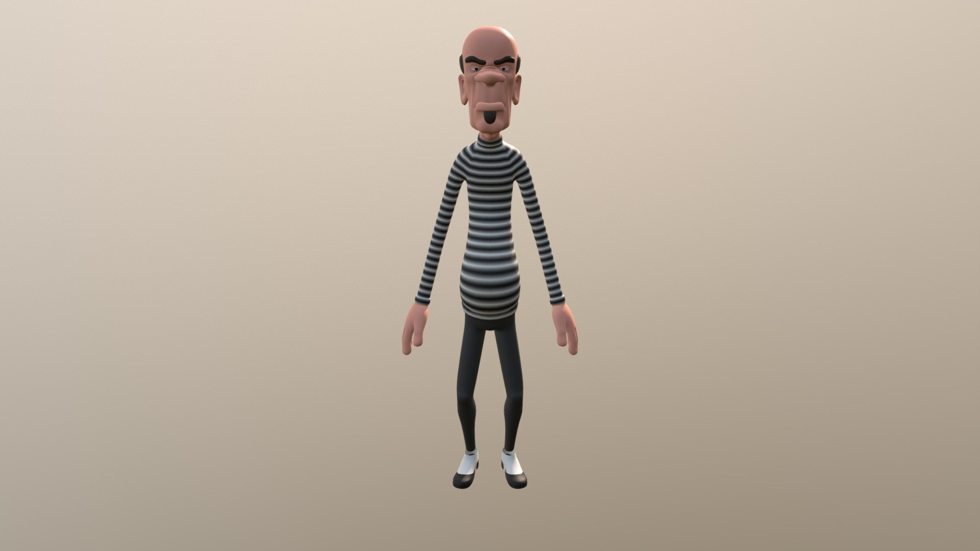 Grumpy French Mime - 3D model by chrisgray3d [d764bc3] - Sketchfab