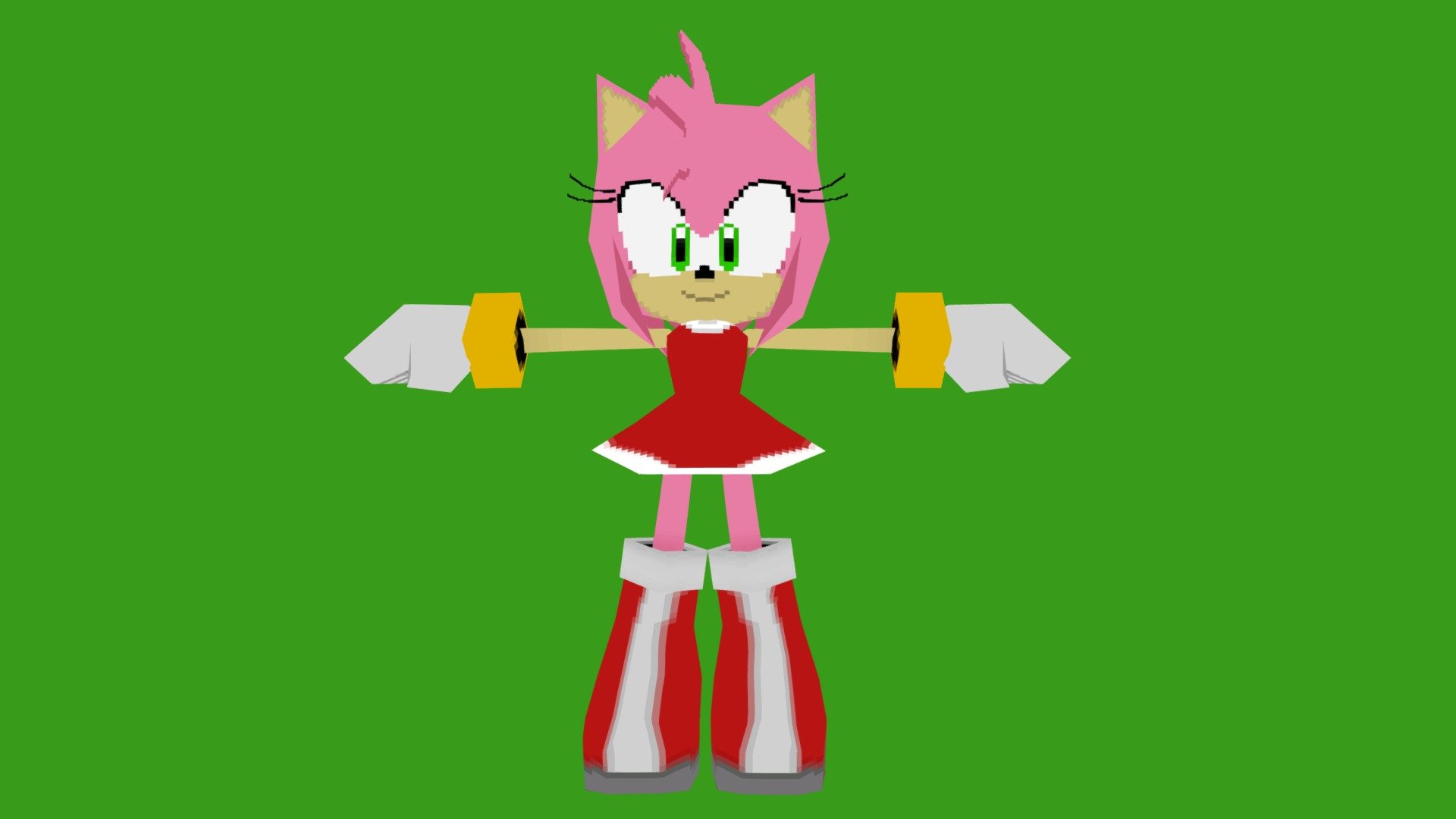 (Low poly sonic the hedgehog) amy rose - Download Free 3D model by ...