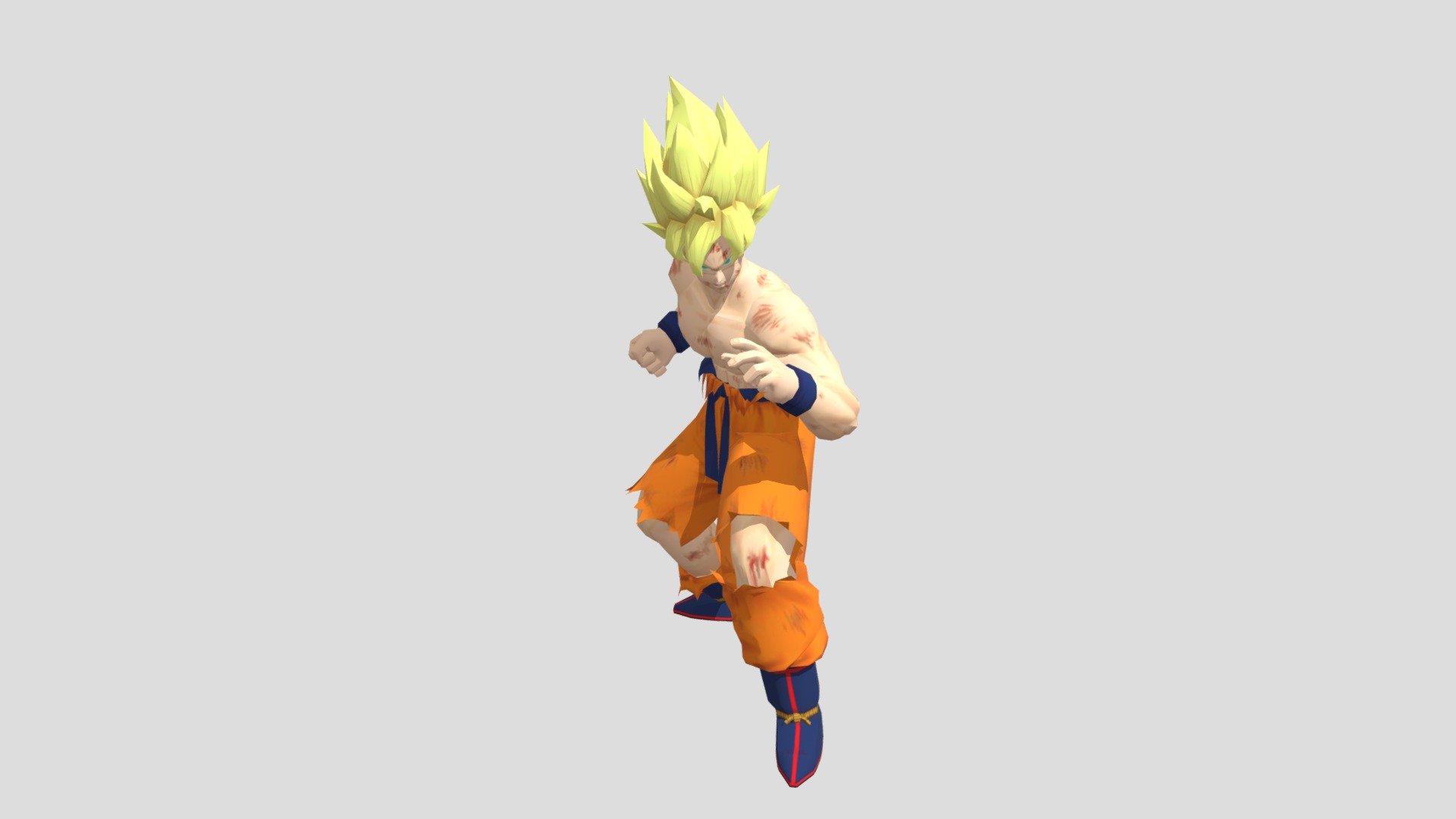 Goku Super Saiyan Battle Damage - Download Free 3D model by Tigerar1 ...