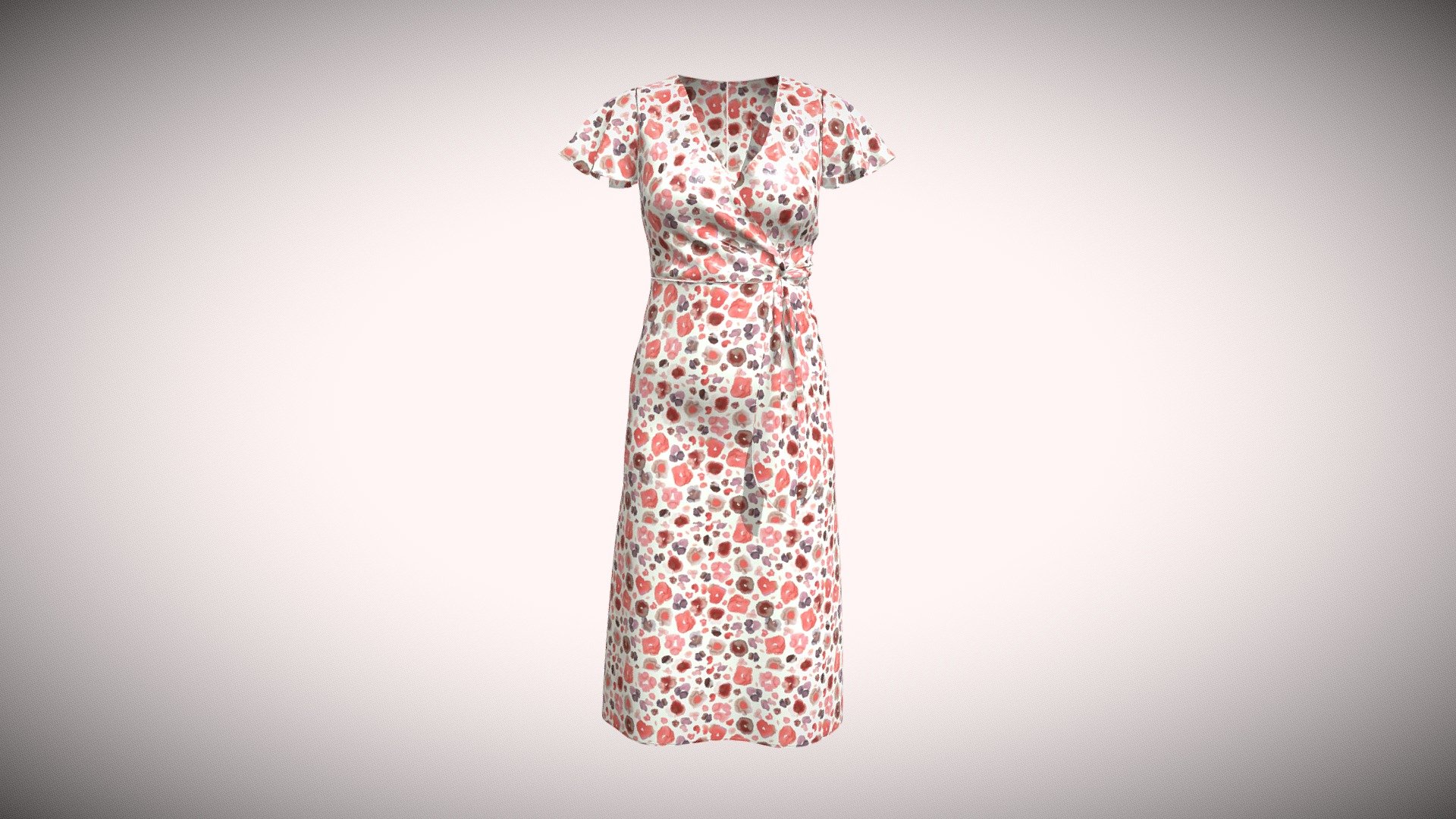 Ladies Wrap Dress - Buy Royalty Free 3D model by Clothing Axis ...