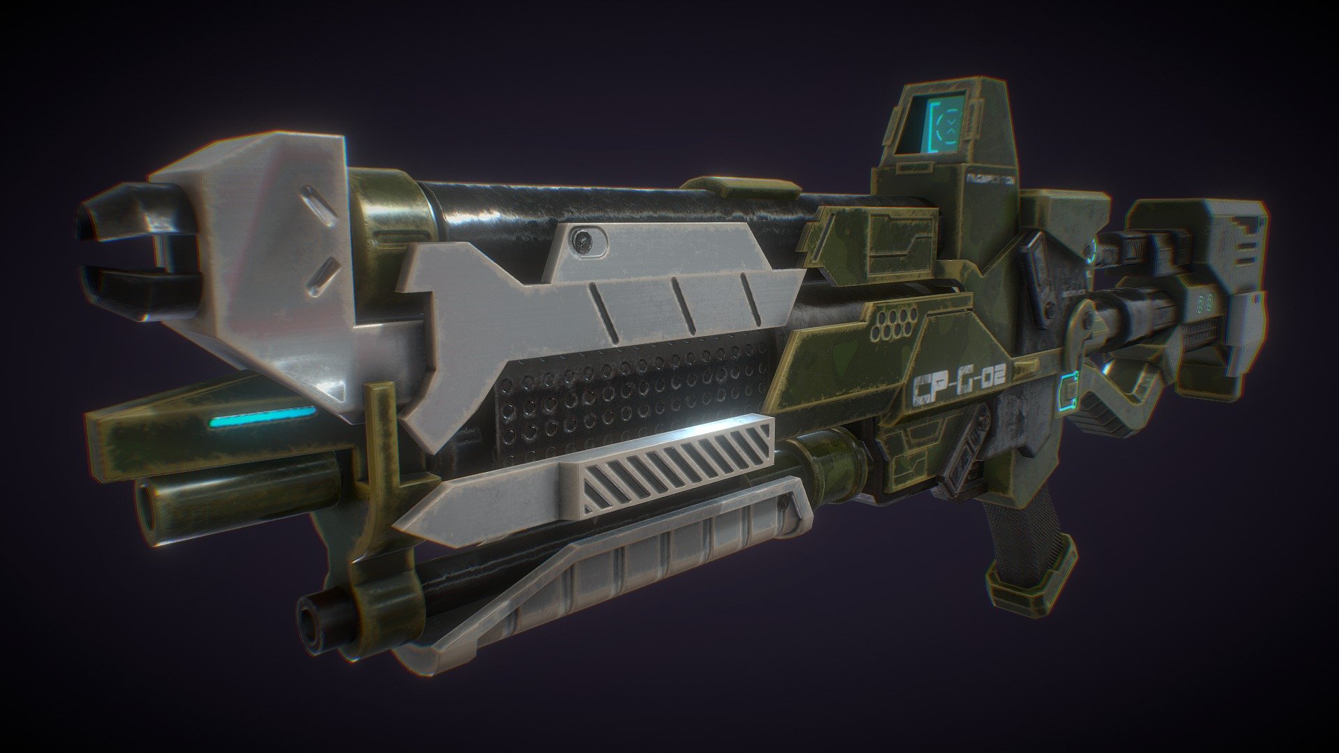 Cyberpunk/Gun/rifle/weapon/science fiction - Buy Royalty Free 3D model ...