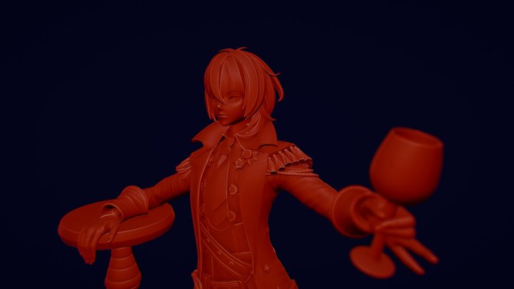 Diluc 3D models - Sketchfab