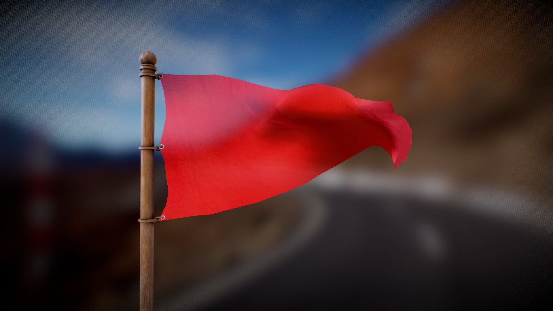 Red Flag - Wind Animated Loop - Buy Royalty Free 3D model by Deftroy ...