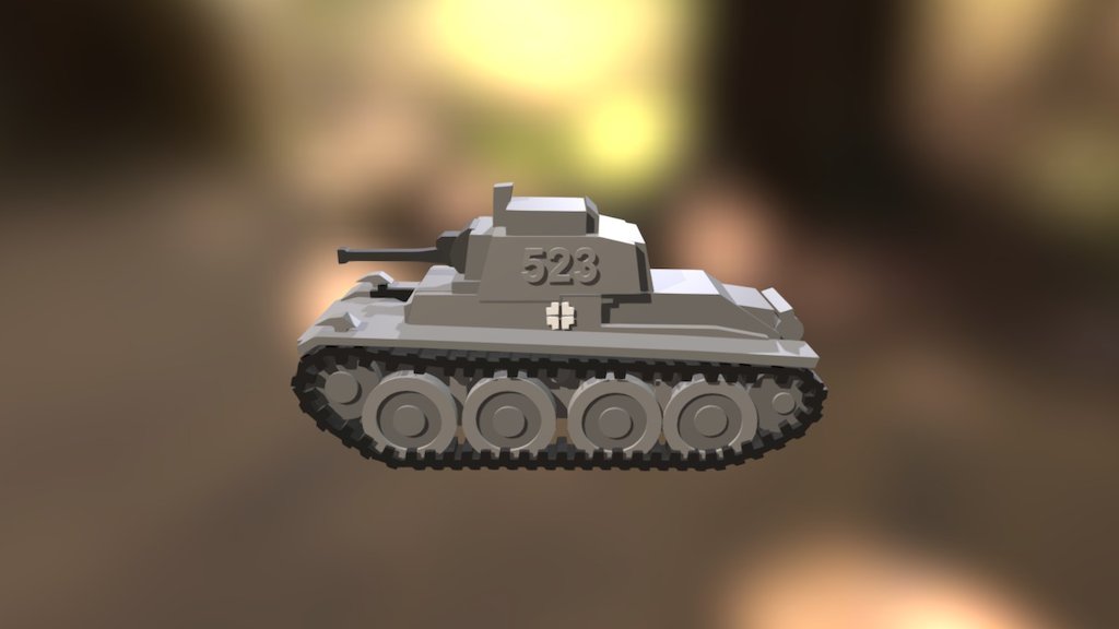 German/Czech 38(t) light tank 1939 - low poly - 3D model by nicovandijk ...