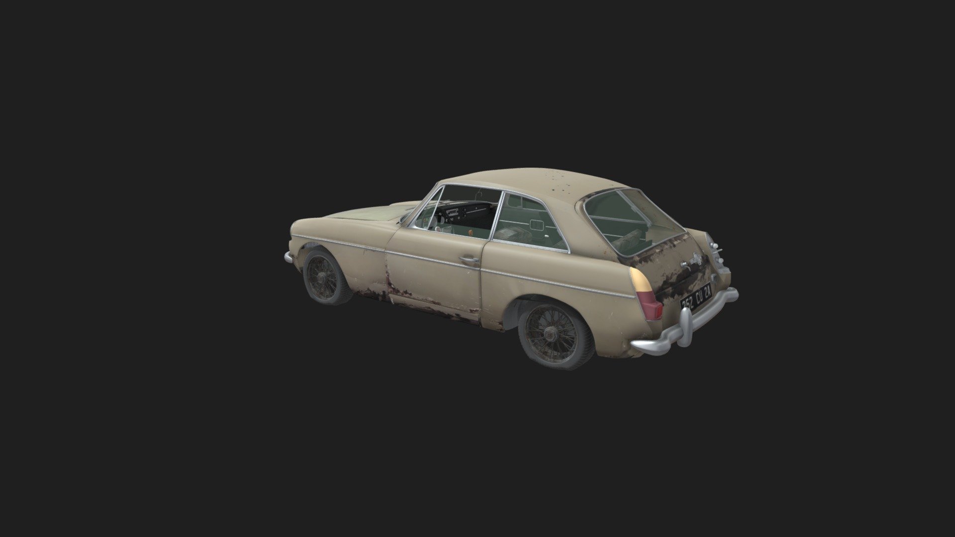 Rusty MGB GT - 3D model by Configcars / maxipub (@maxipub) [d77f03f] - Sketchfab