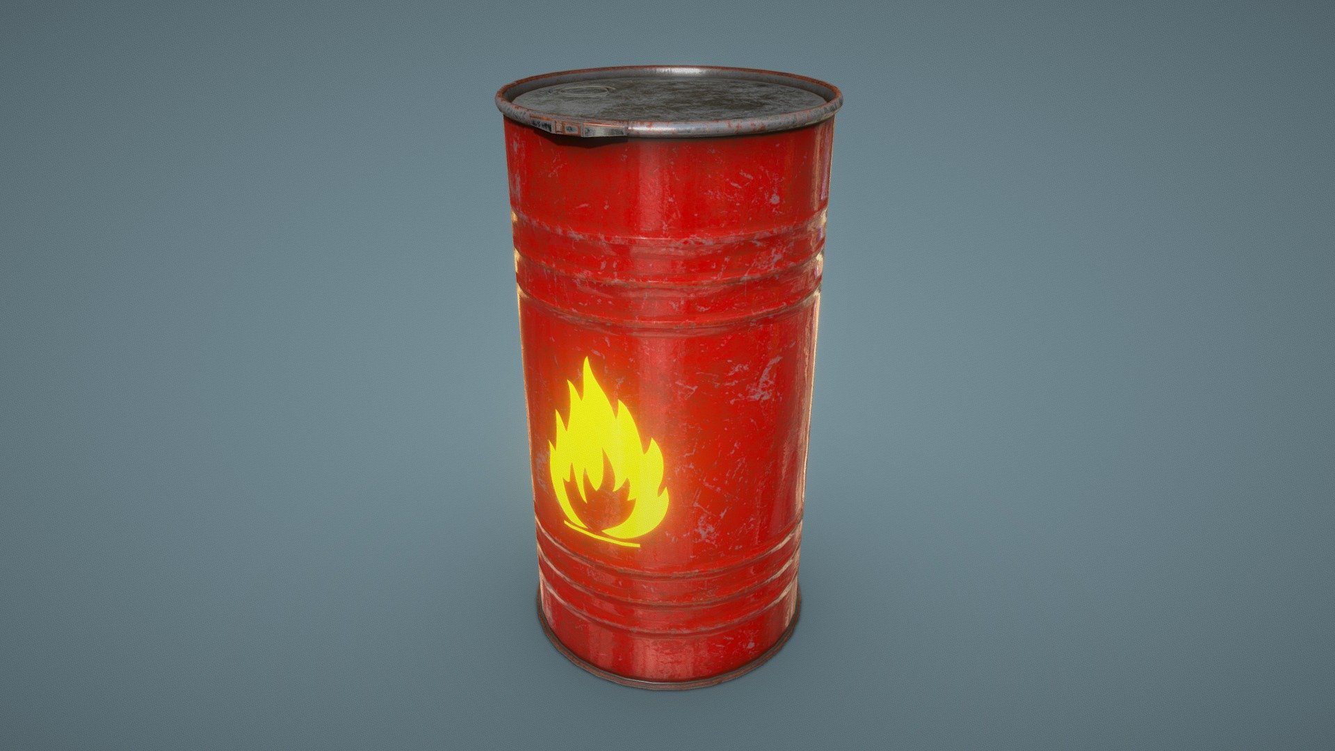 Flammable fuel barrel | Game-ready | PBR | 4K - Download Free 3D model ...