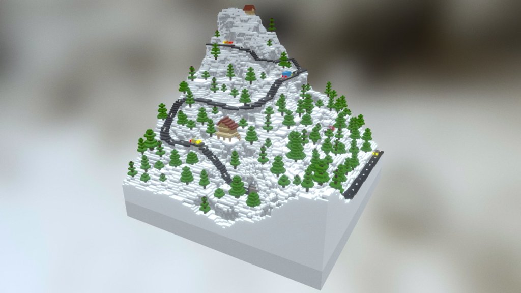Snowy mountain - 3D model by heybrgr [d785b19] - Sketchfab