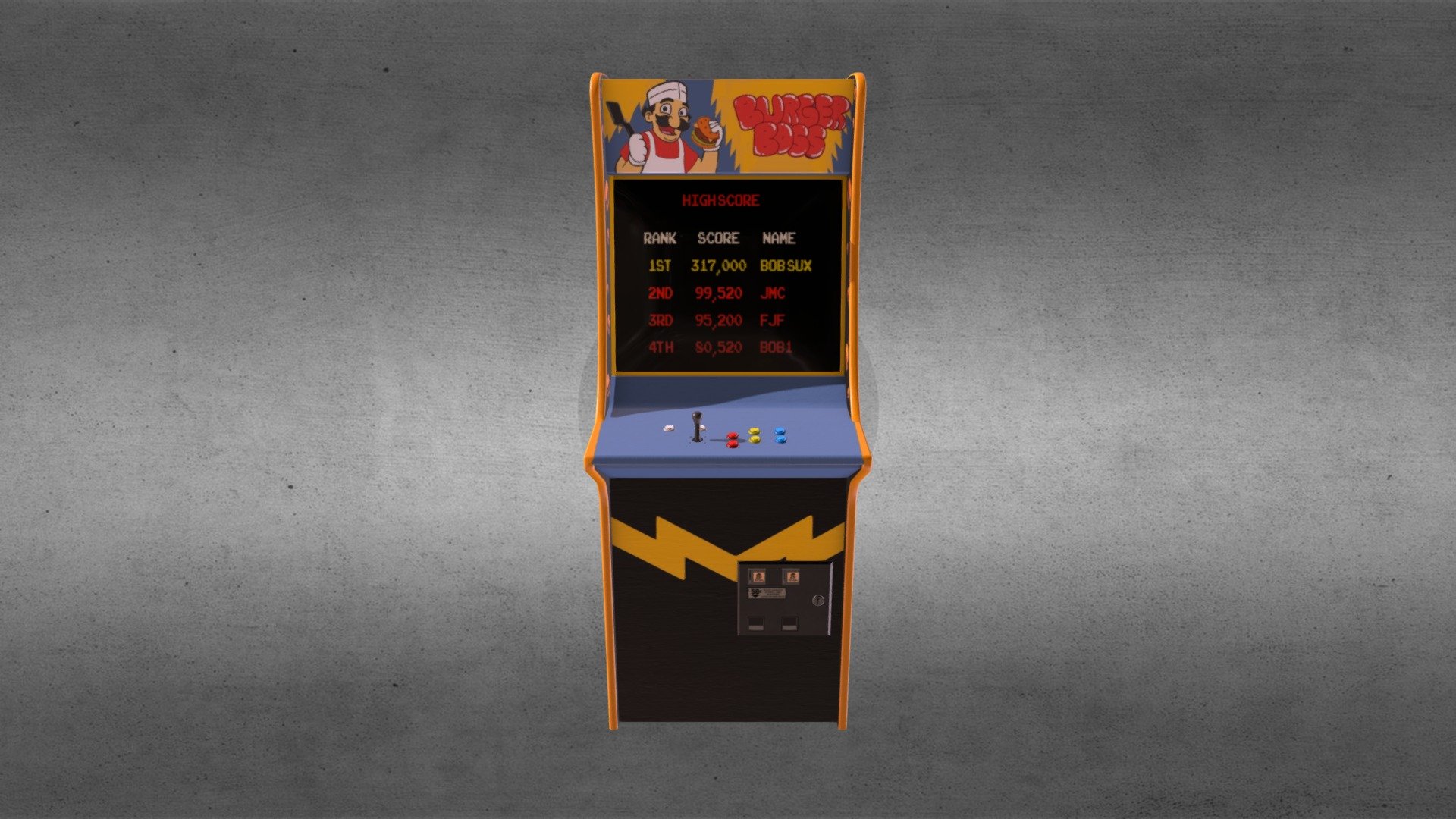 Burger Boss Arcade Machine - 3D model by Sam.Nitz [d786581] - Sketchfab