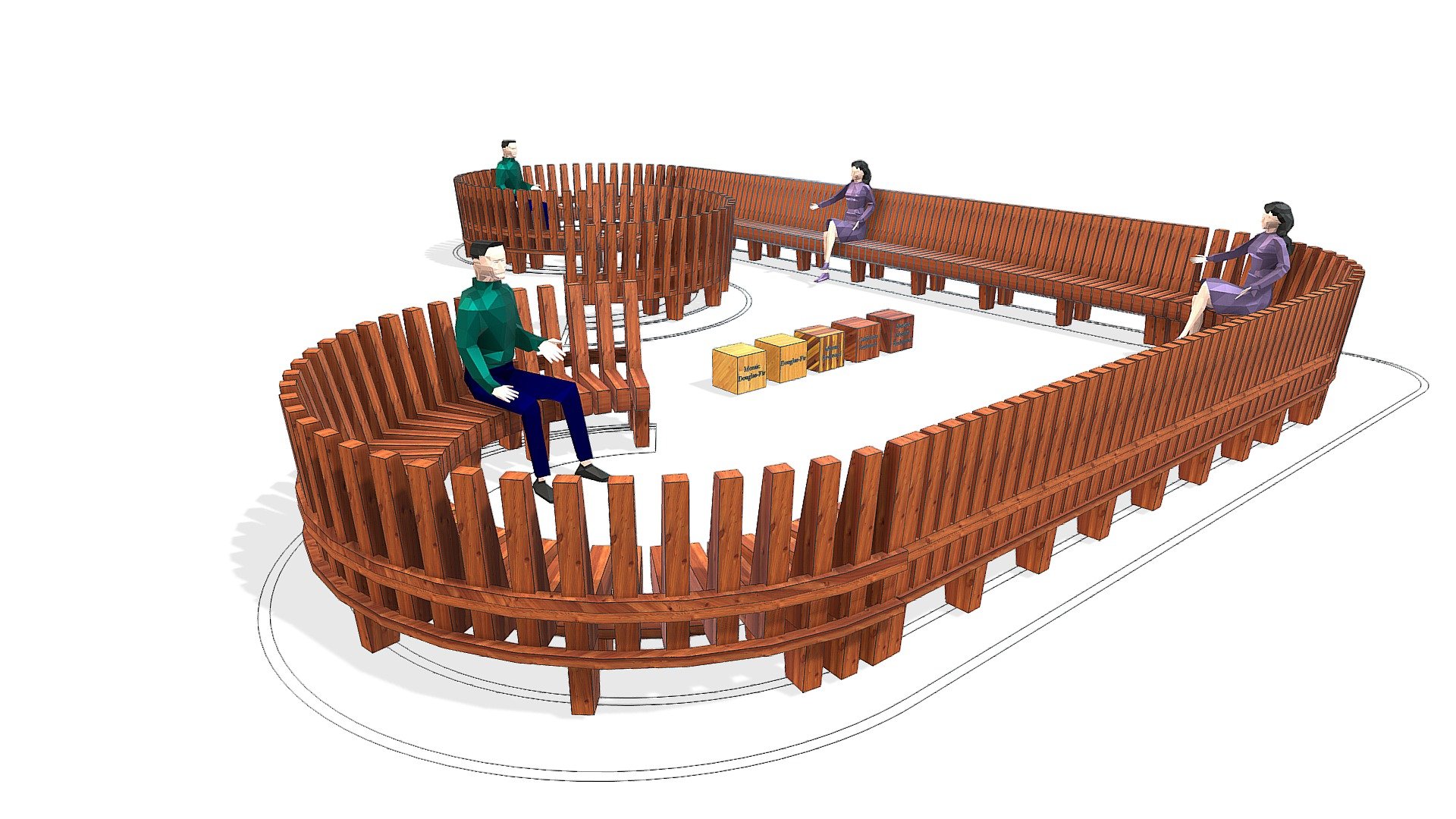Curved Bench - Project - 3D model by Forever Redwood [d78910e] - Sketchfab