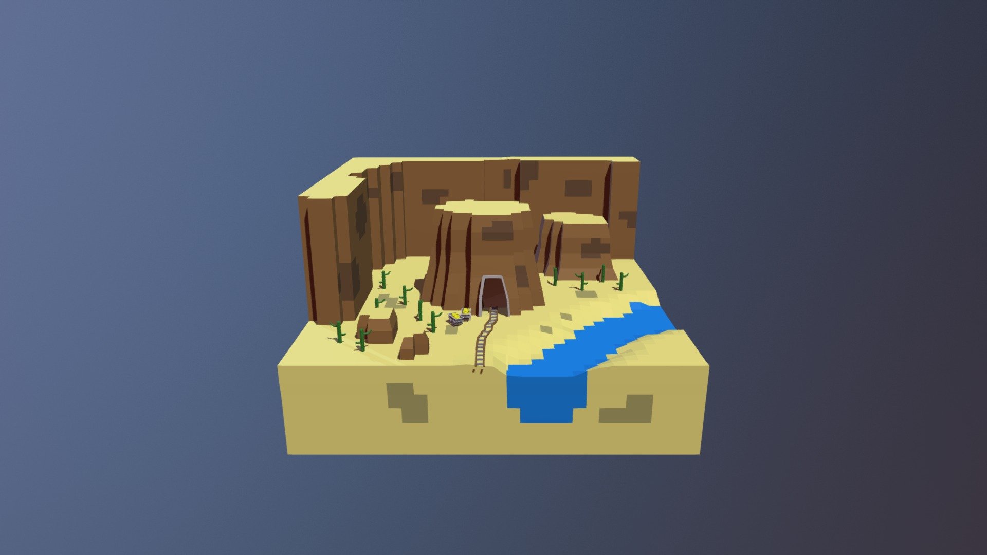 Low Poly Desert and Mine scene - 3D model by Draconiz717 [d7a5c09 ...