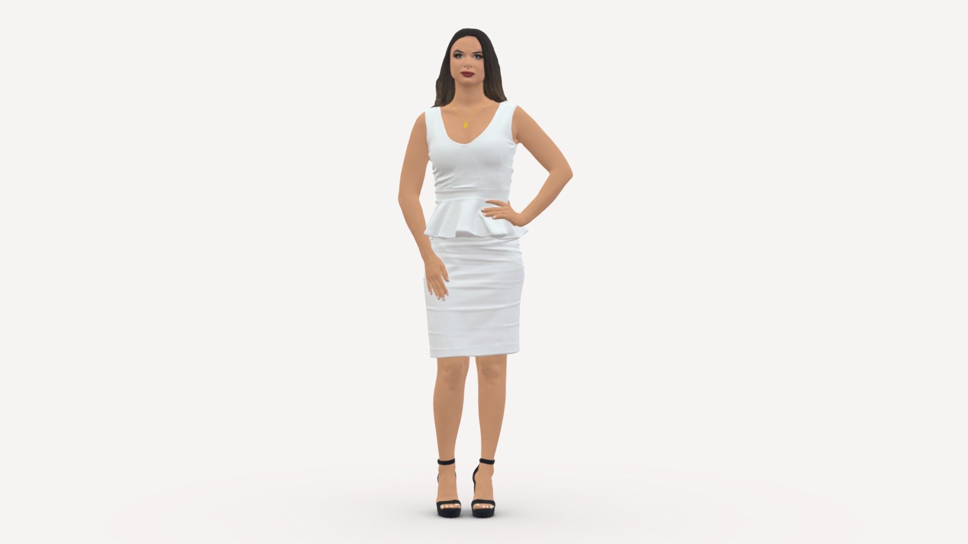 Fashion Woman in evening clothes 0714-10 - Buy Royalty Free 3D model by ...