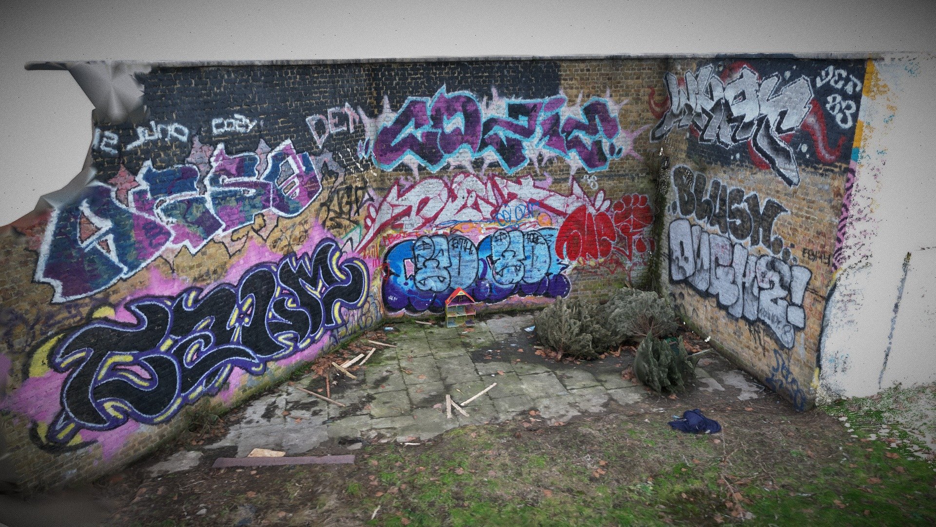 Burgess Park - corner covered in graffiti - 3D model by bart.sakwerda ...