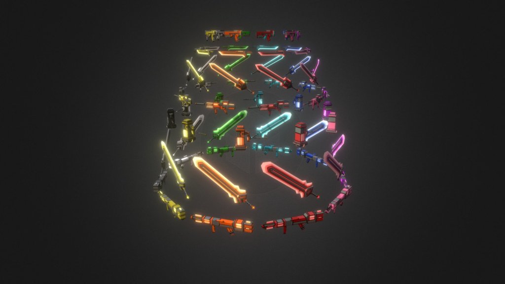 Bit Weapon Pack - 3D model by MSTK Studio (@mstkstudio) [d7b1403 ...
